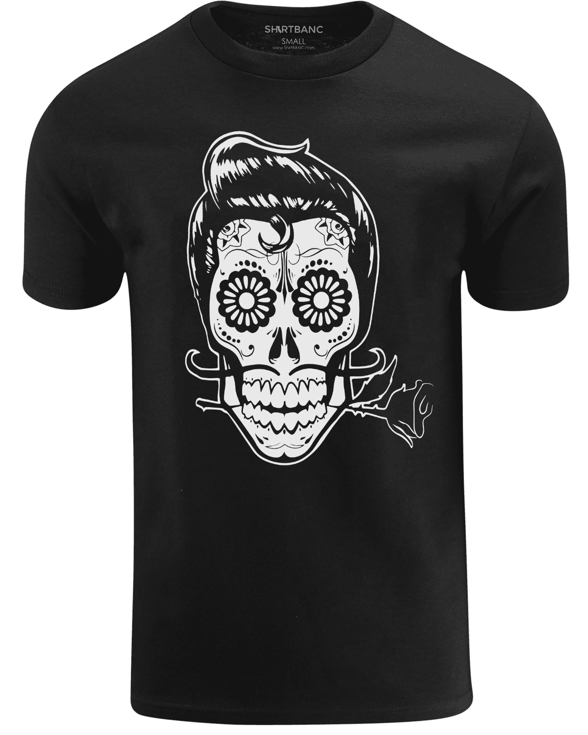 ShirtBANC Mens Graphic Sugar Skull Shirt Rockabilly Day of the Dead ...