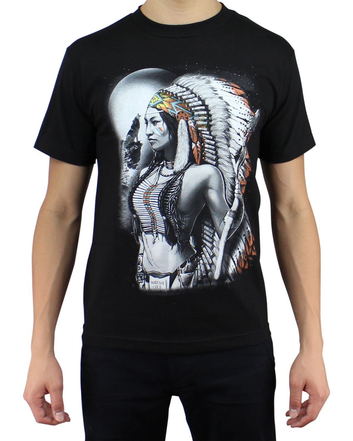 ShirtBANC Native American Chieftans Shirt Wolf Howling Native Pride ...