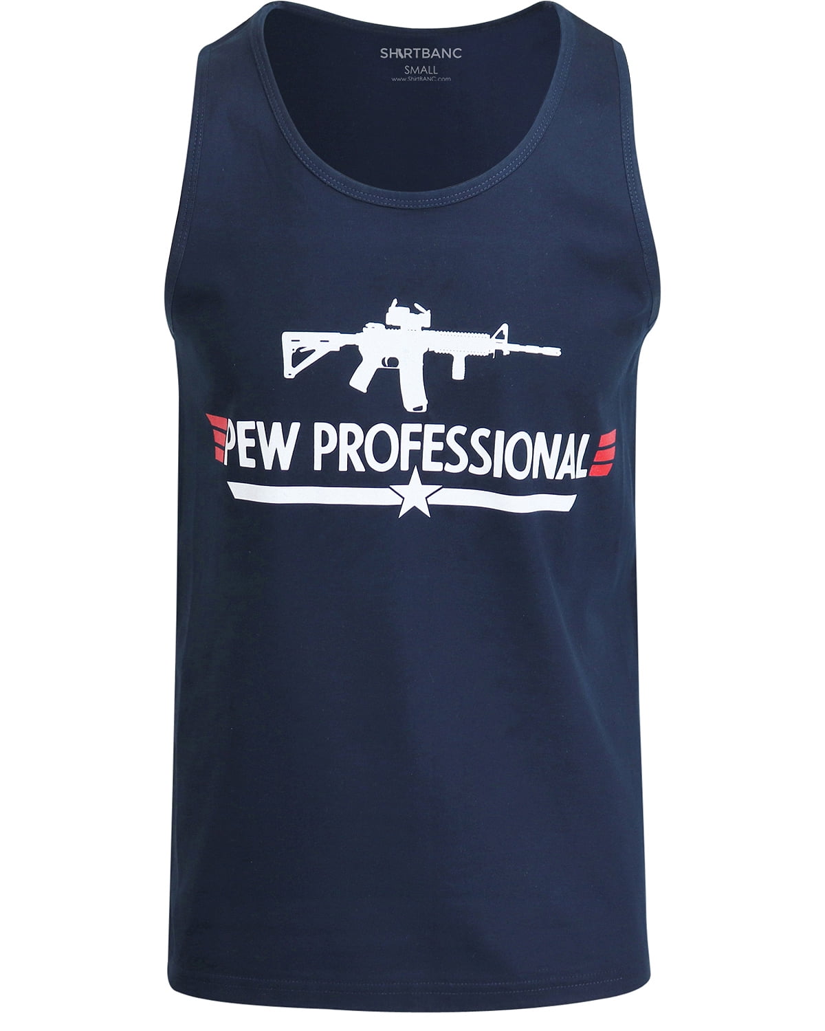 ShirtBANC Pew Professional Mens Tank Top Military Gun Tee - Walmart.com