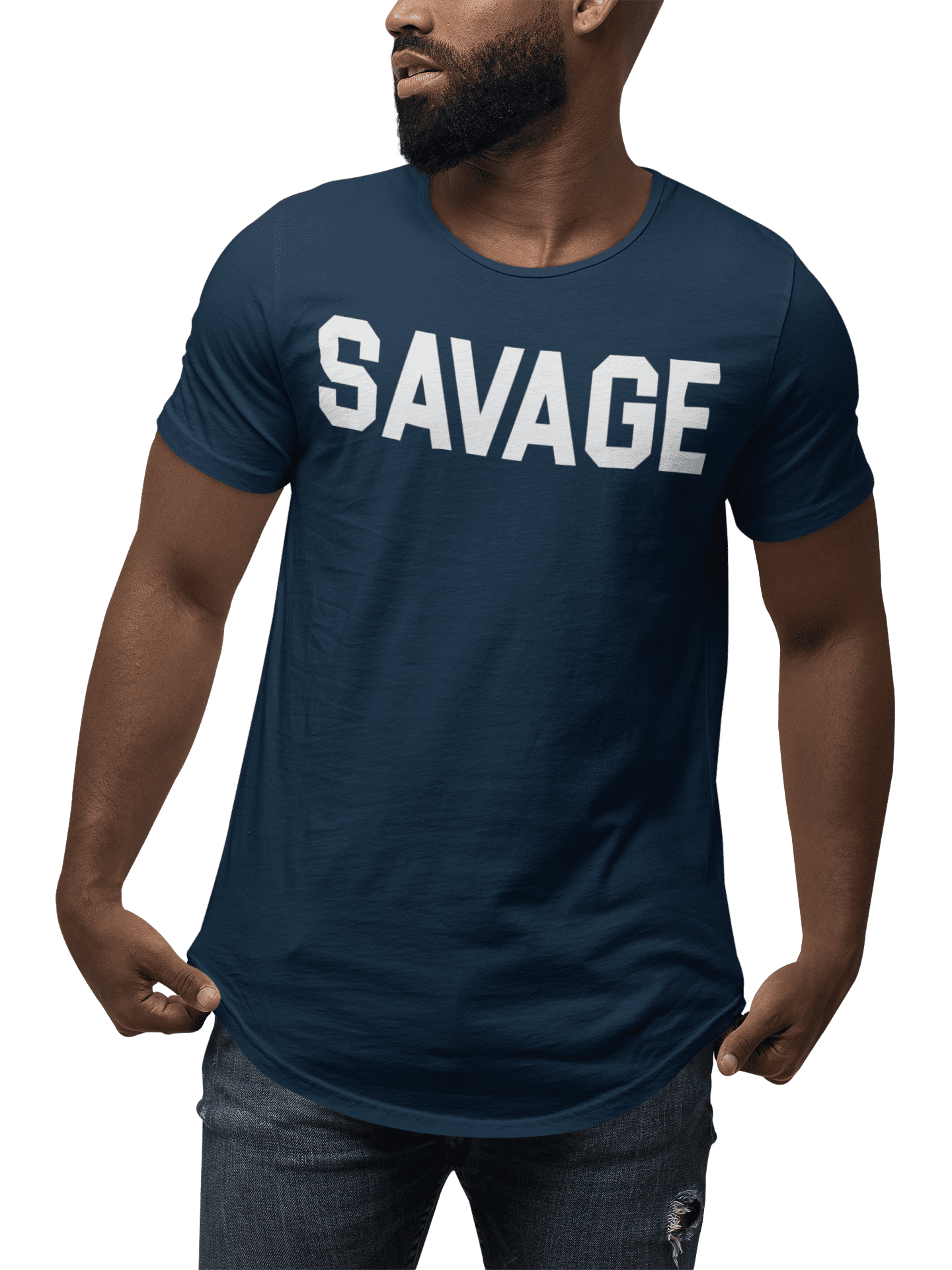 ShirtBANC SAVAGE Mens Dropcut Shirt Savagely Motivated Bold Attitude ...
