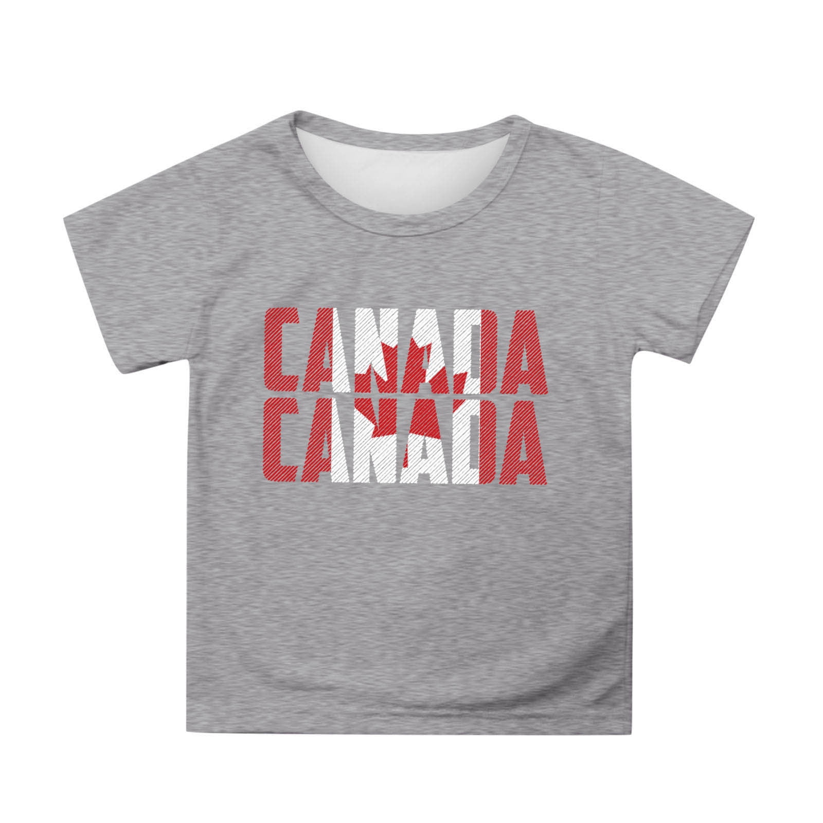 Shirts Girls Canada Day Short Sleeve Summer Crewneck T Shirt Casual Fit ...