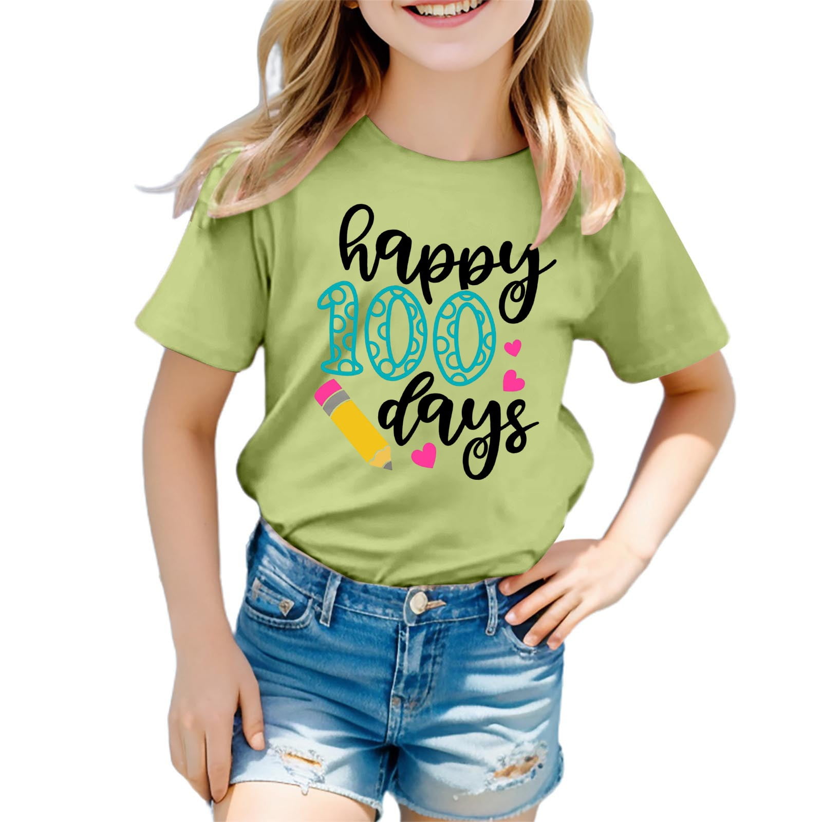 Shirts for Girls Crew Neck Short Sleeve T Shirts Back To School Shirt ...