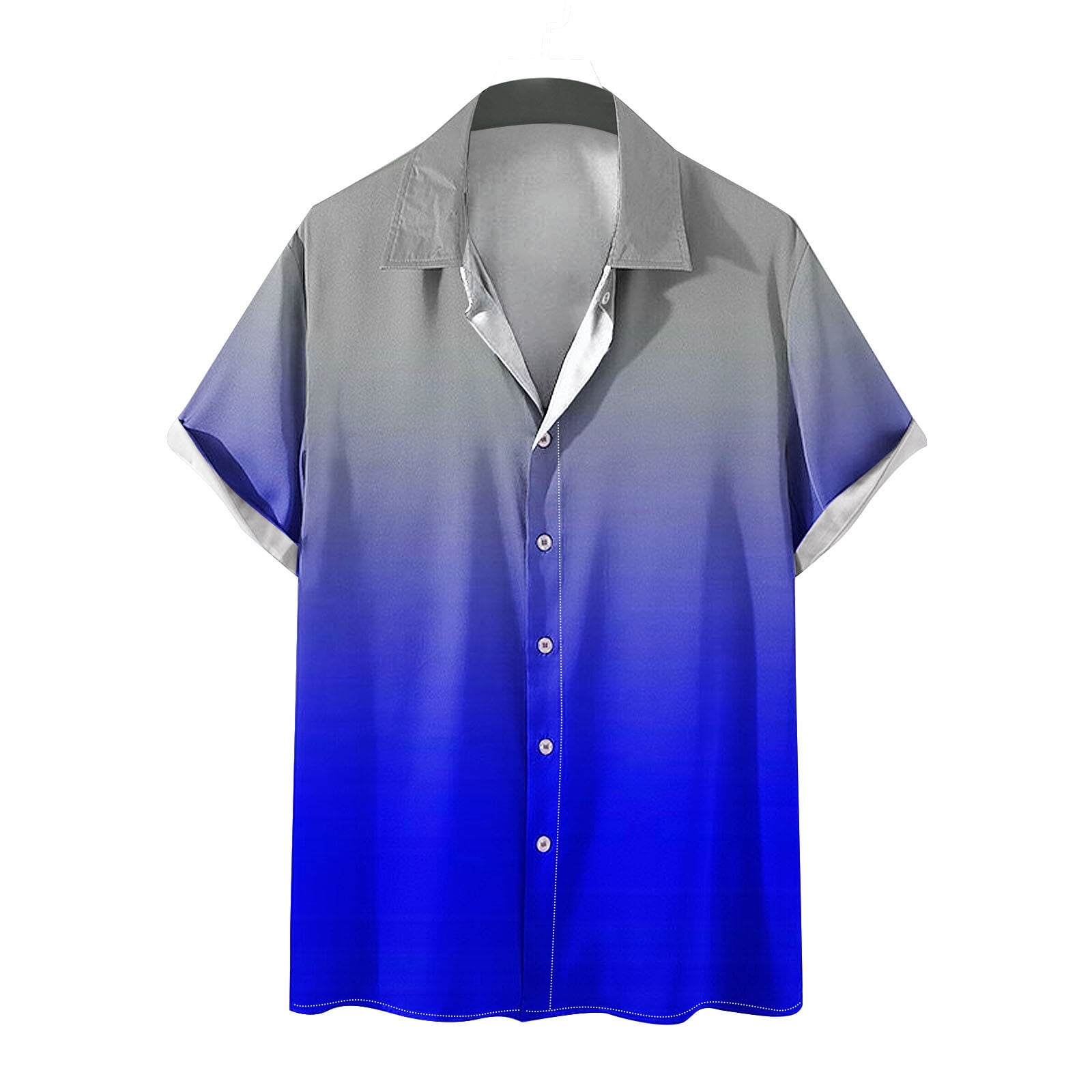 Wo-Fusoul Mens Shorts Men's Short Sleeve Lapel Collar Shirt with ...