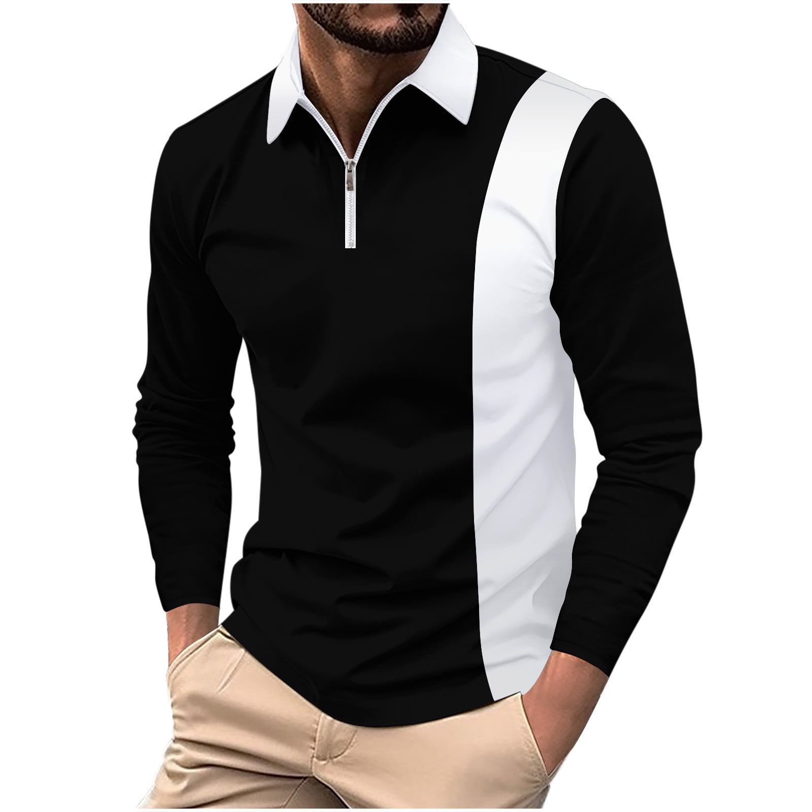 Wo-Fusoul Mens Shorts Men's Color-Block Long Sleeve Spread Collar Shirt ...