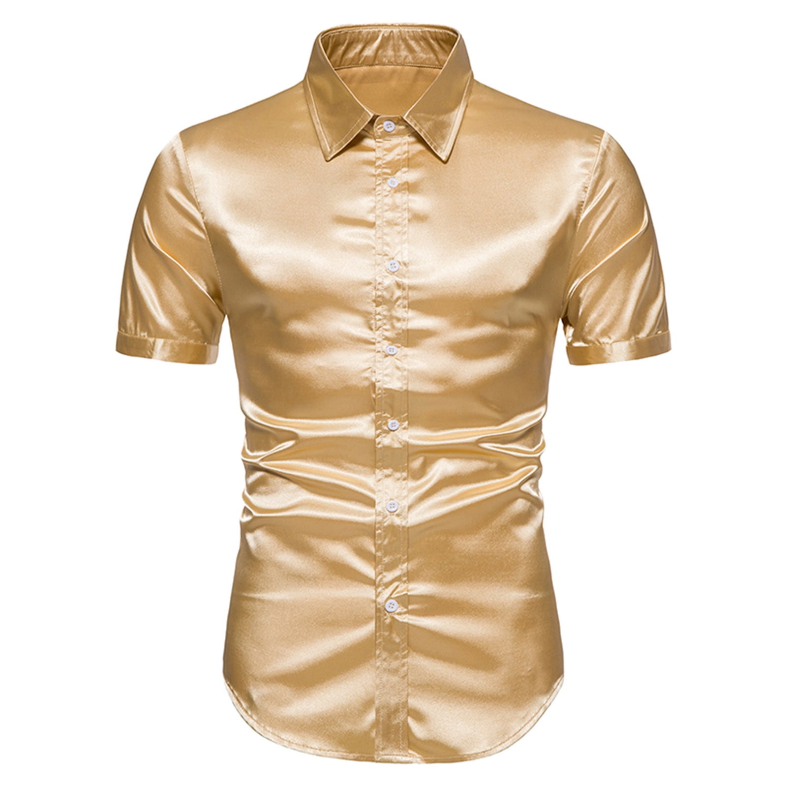 Shirts for Men, Mens Big Tall Shirt Casual Loose Tops Clubwear Short ...