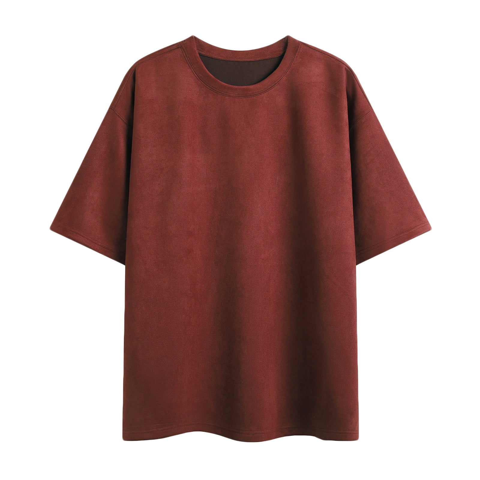 Shirts for Men Mens Fashion Casual Solid Round Neck Shirts Shoulder ...