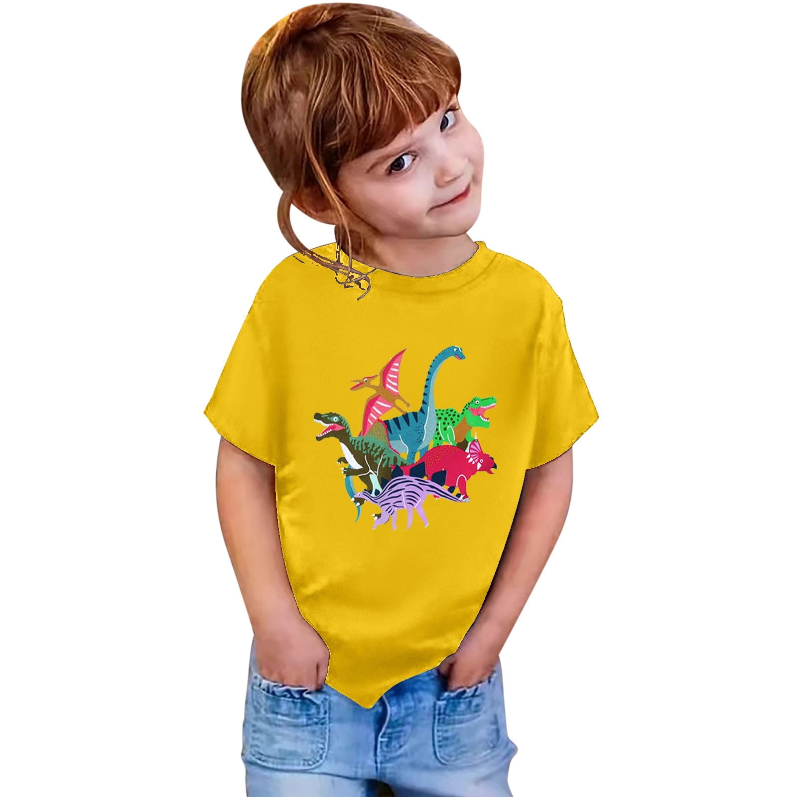 Shirts for Girls Back To School Loose Fit Trendy Train Printing Round ...