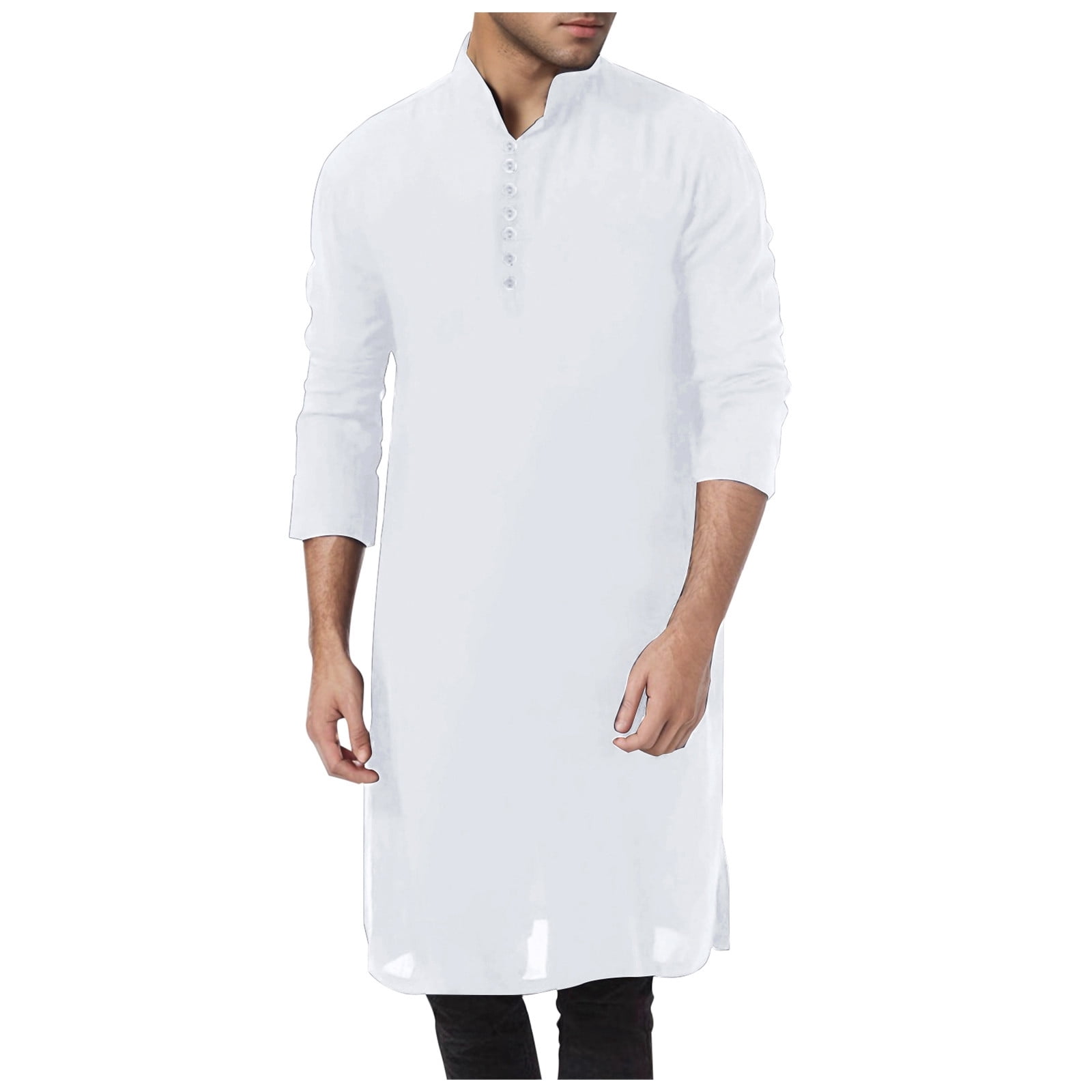 Shirts for Men Kaftan Abaya Dubai Robe Middle Eas Ethnic Kandoura ...