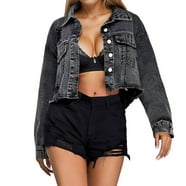 Eytino Women's Oversized Denim Jacket Casual Long Boyfriend Jean Jacket for Autumn Spring Green ...