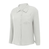 Shirts for Women, Fashion Wrinkled Cloth Solid Color Long Sleeve Top ...