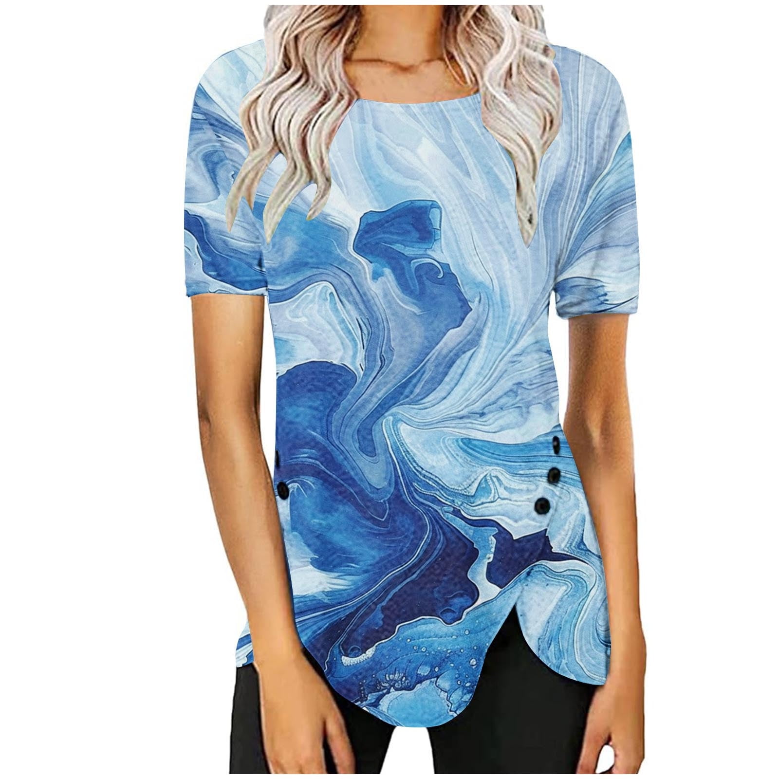 Shirts for Women Trendy Y2K Basic Fitted Cropped Tees Womens Summer ...