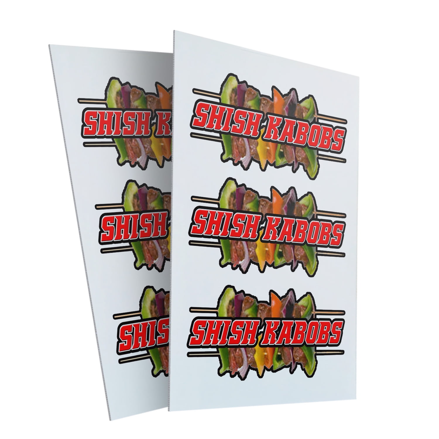 Shish Kabobs (2-PACK) 24" x 36" Plastic Signs | Sign Insert 4mm ...