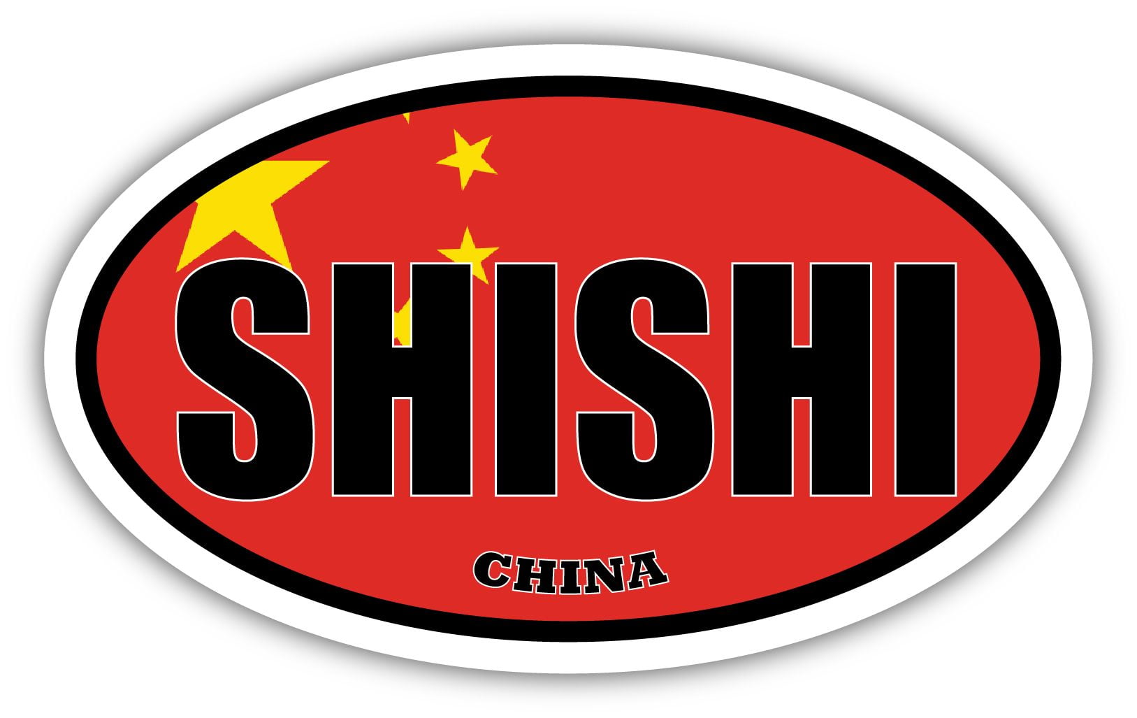 Shishi China Flag Oval Decal Vinyl Bumper Sticker 3x5 inches - Walmart ...