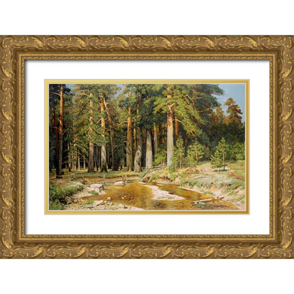 Shishkin, Ivan Ivanovich 14x10 Gold Ornate Wood Framed with Double Matting Museum Art Print ...