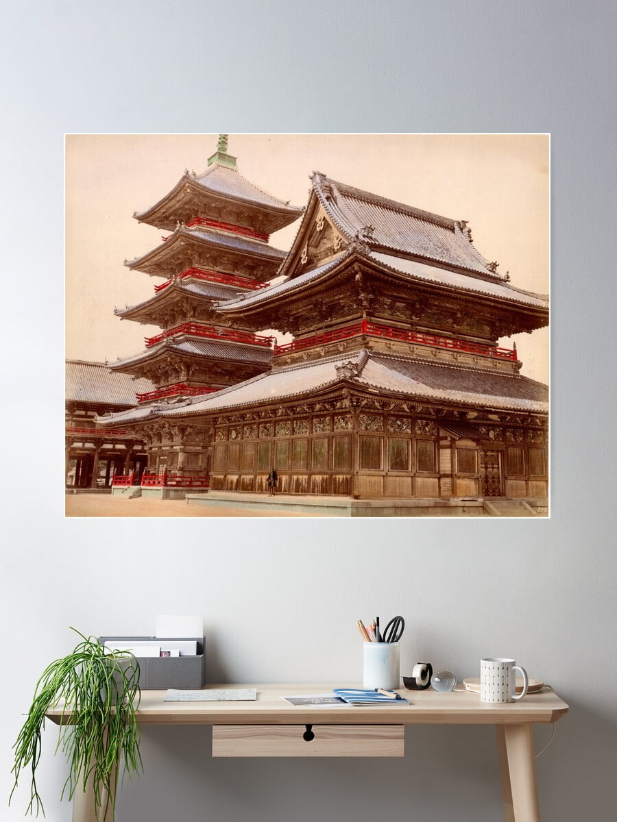 Shitennoji Buddhist Temple, Osaka, Japan Poster Wall Art, Modern Wall ...