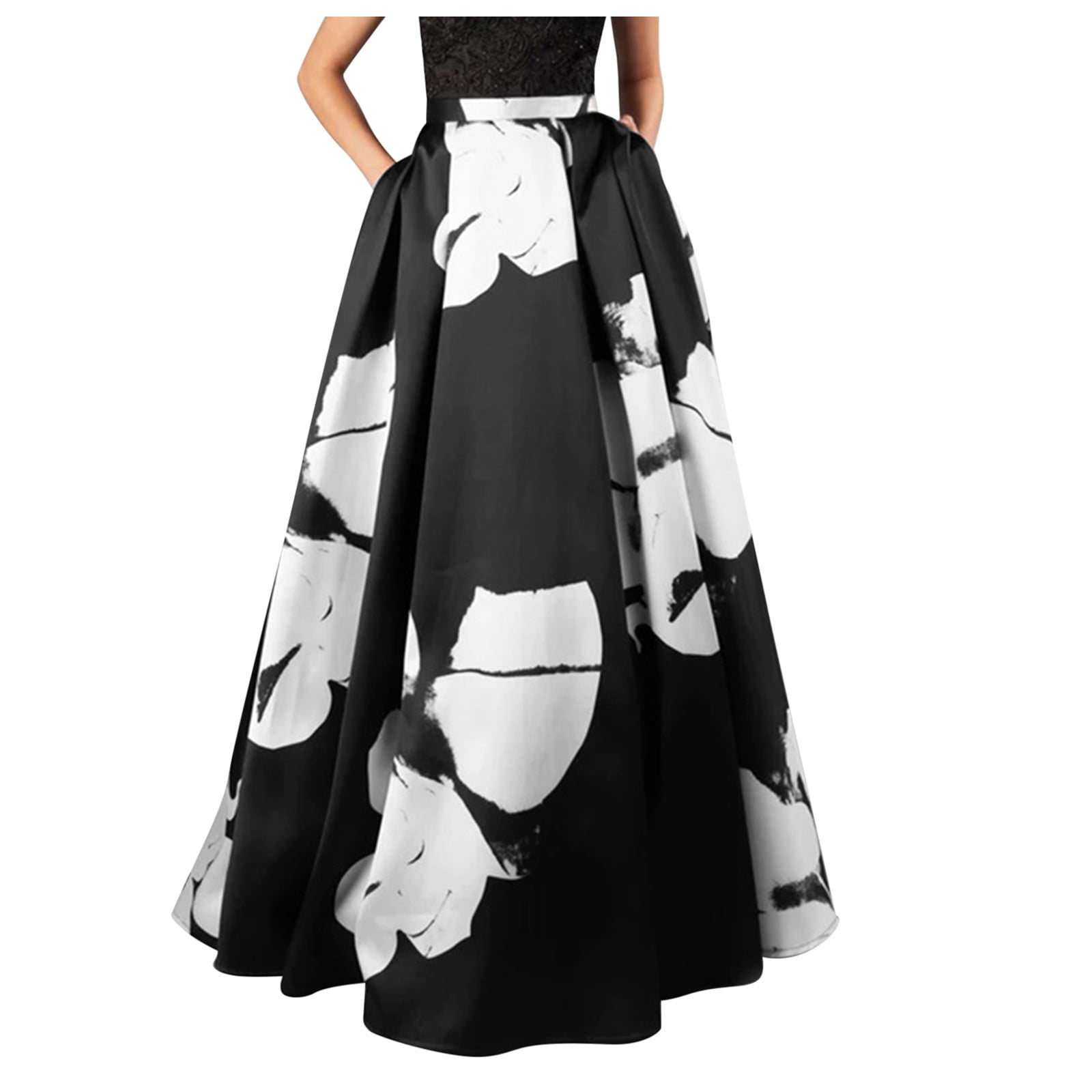 Shiusina Women Bohemian Floral Print Skirt High Waist Party Beach ...