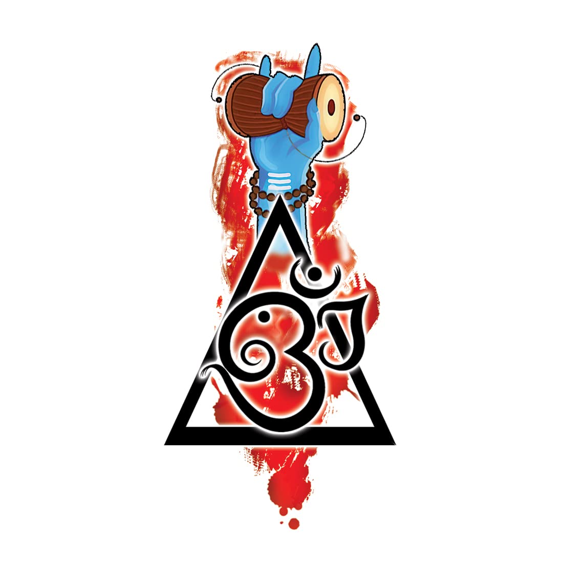 Shiv Ji Hand Dumroo With Om Waterproof Temporary Tattoo For Boys ...