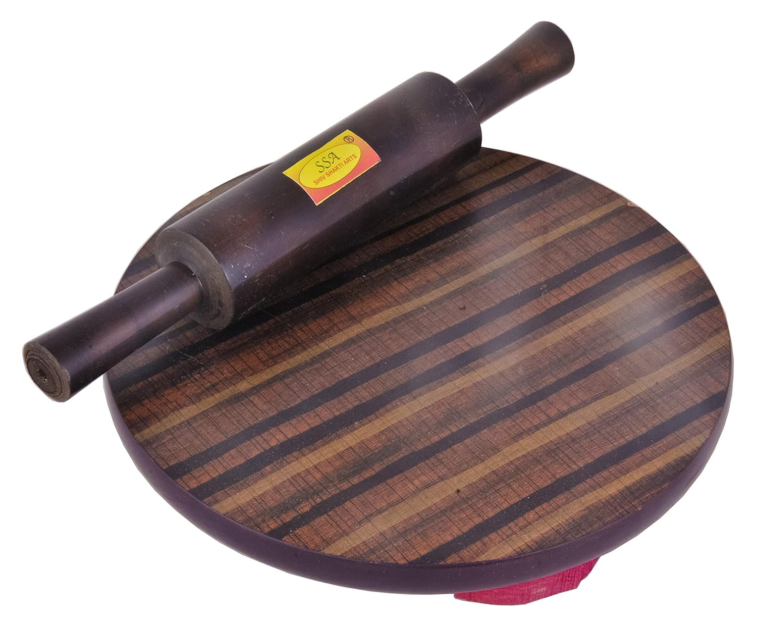 Shiv Shakti Arts Indian Sheesham Wood Roti Maker with Wooden ...
