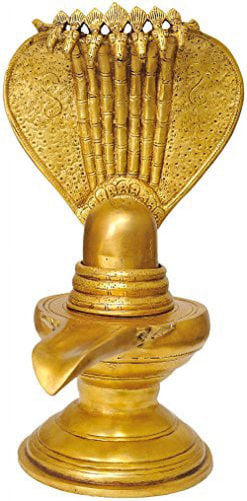 Shiva Linga with Shivas Snakes Crowning It - Brass Statue - Walmart.com