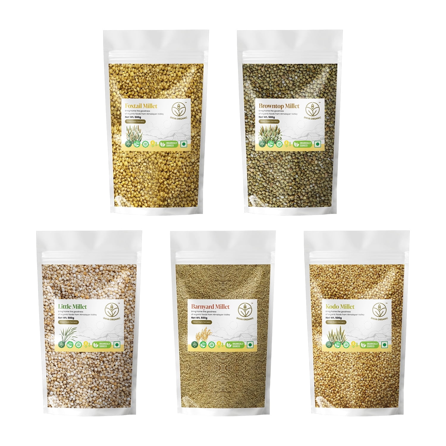 Shiva Organic Millets Combo - 2500 g, 5 Pack - Walmart.com