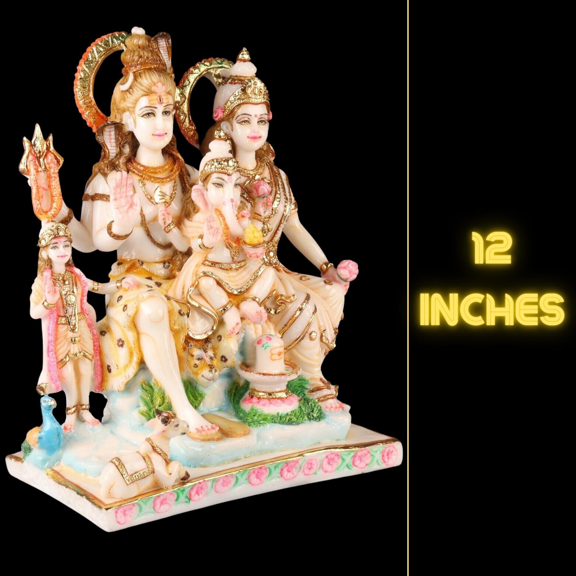 Shiva Parvati Ganesh Idol Shiv Parivar Murti Statue Sculpture Hindu ...