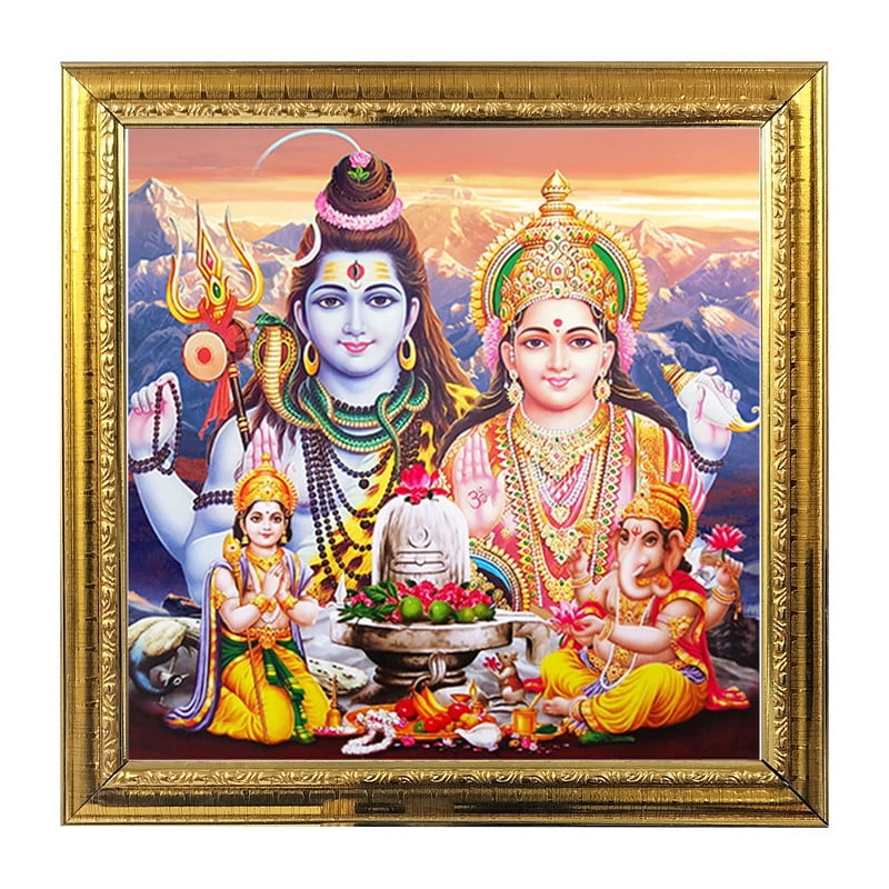 Shiva Parvati India God Photo Frame for Pooja Hindu Bhagwan Devi Devta ...