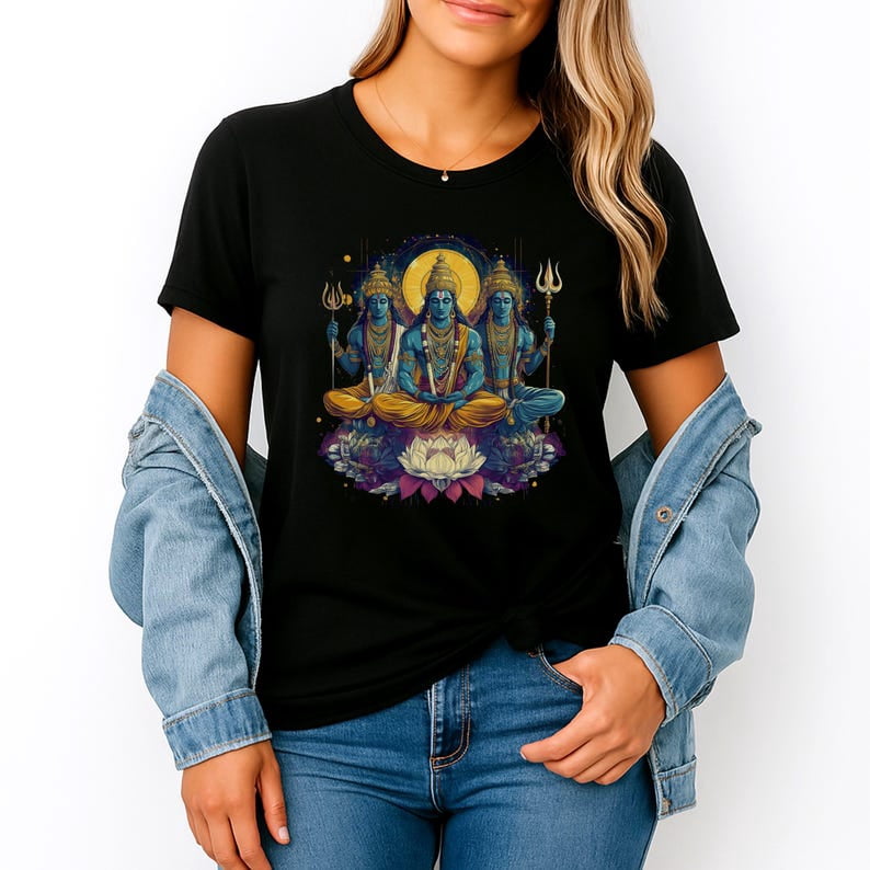 Shiva Vishnu Brahma Shirt – Hindu Trinity Gods Creation Graphic ...
