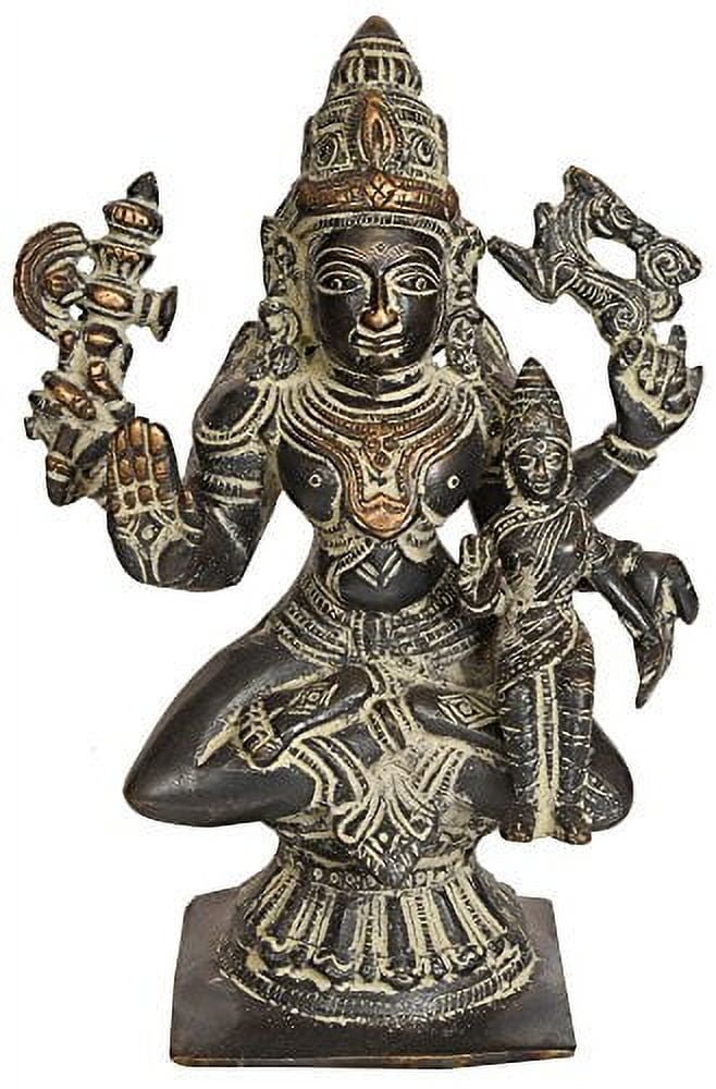 Shiva as Pashupatinath with Goddess Parvati on His Lap - Brass Statue ...