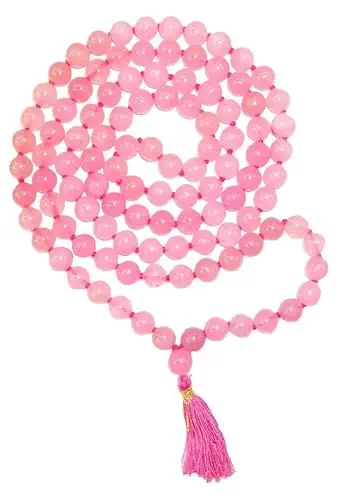 Shivalays Natural Rose Quartz (Sphatik) Mala 108 Beads | Energizing ...