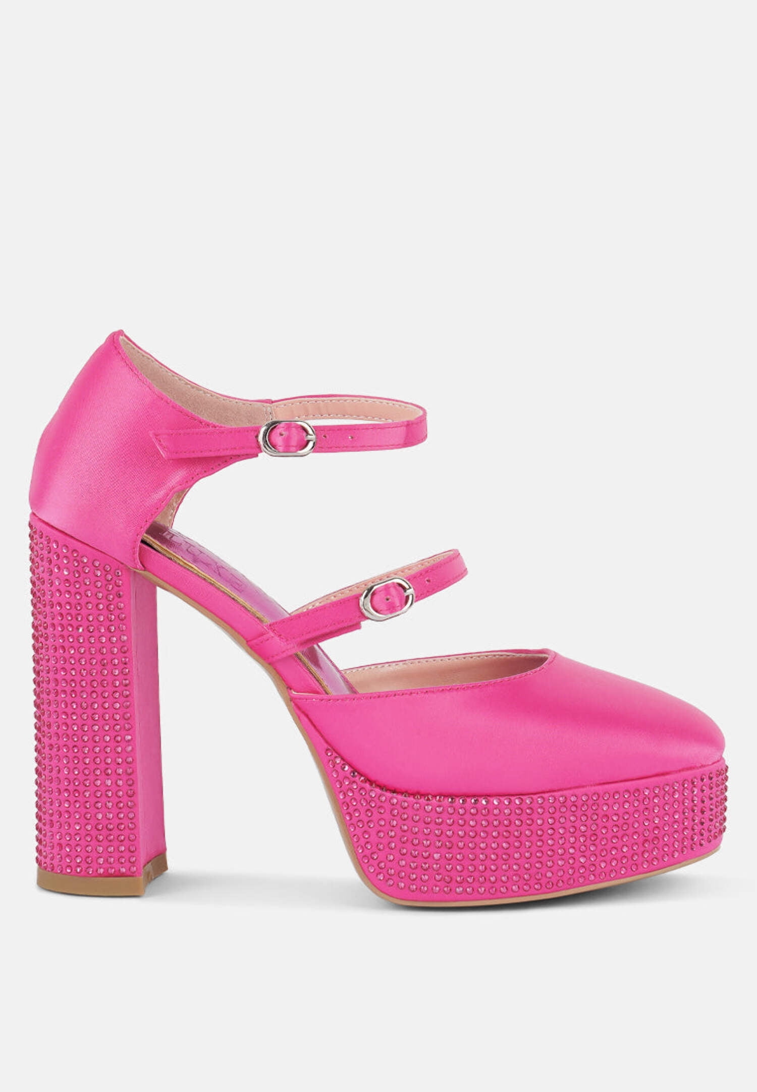 Shiver Rhinestones Embellished Platform Mary Jane Sandals - Walmart.com