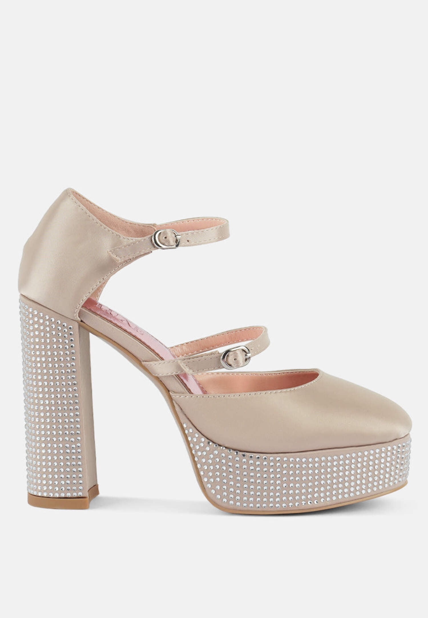 Shiver Rhinestones Embellished Platform Mary Jane Sandals - Walmart.com