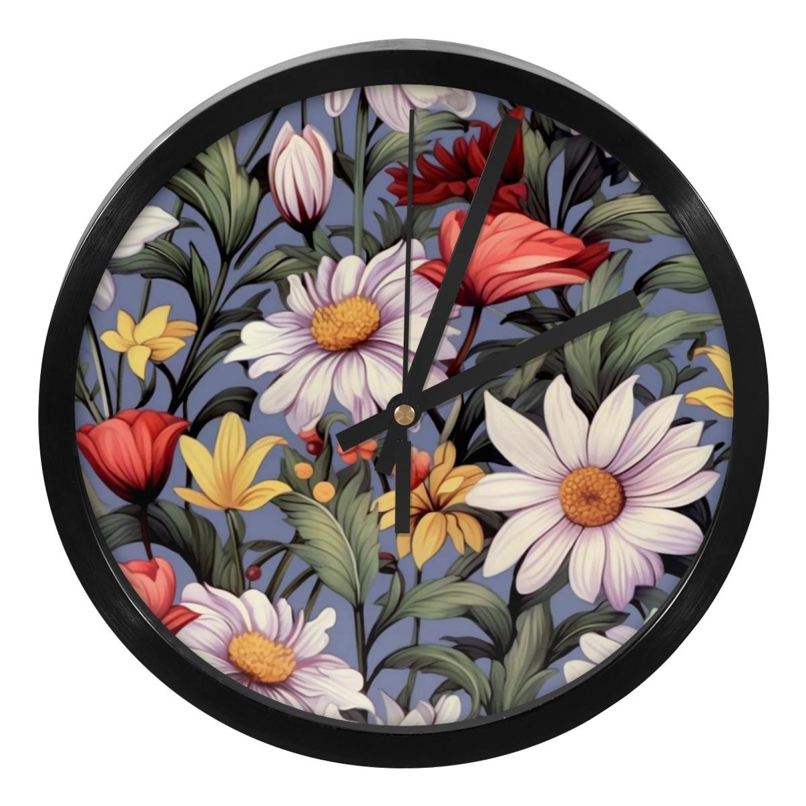 Shivering 9.8 Inch Silent Round Digital Wall Clock - Battery Operated ...