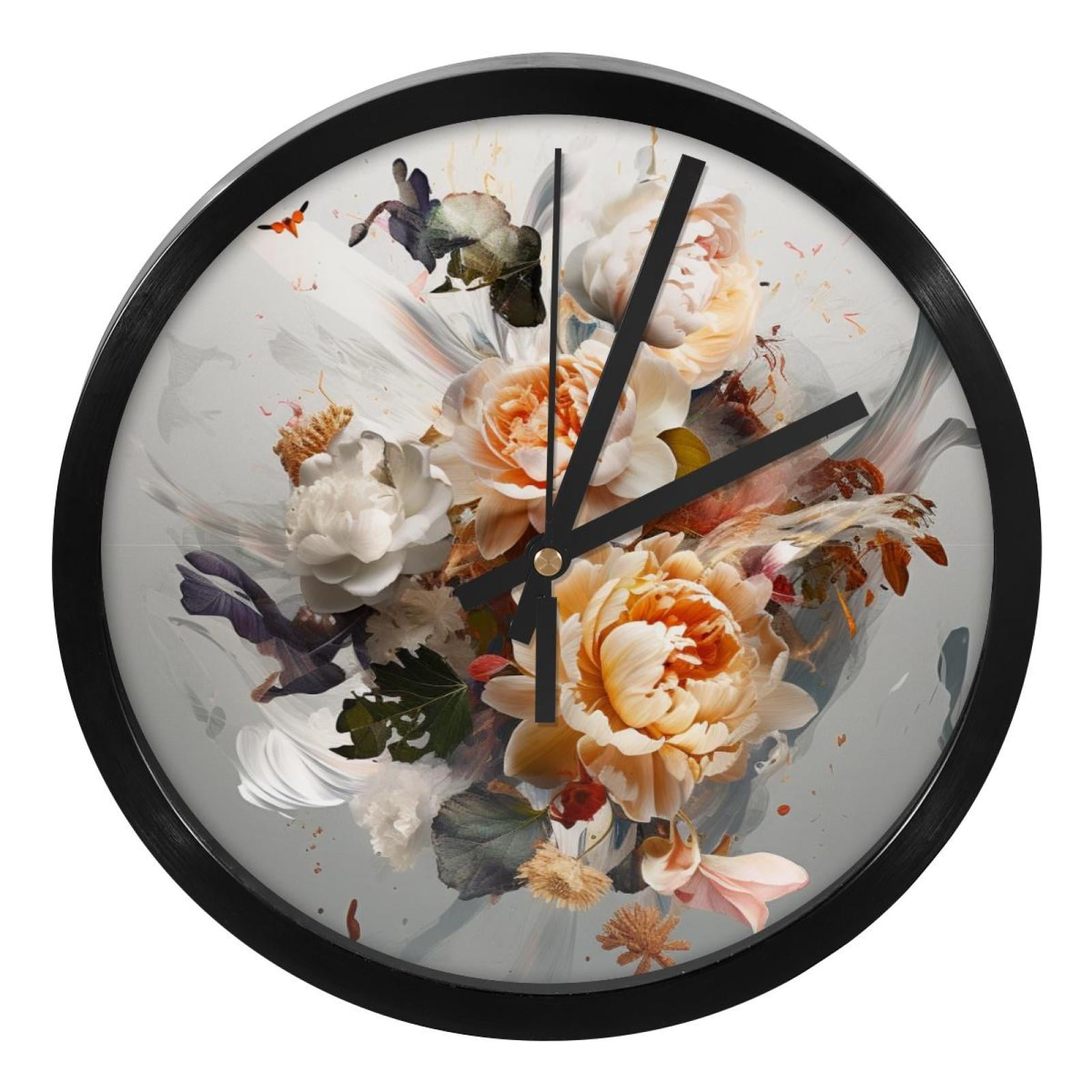 Shivering Modern Wall Clock, 9.8 Inches, Silent Non-Ticking Round ...