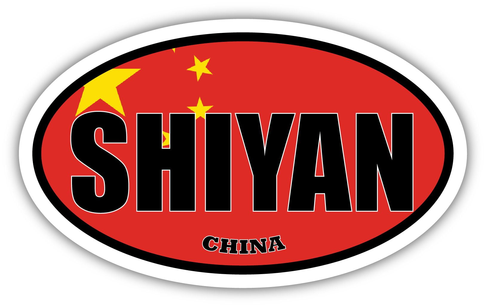 Shiyan China Flag Oval Decal Vinyl Bumper Sticker 3x5 inches - Walmart.com