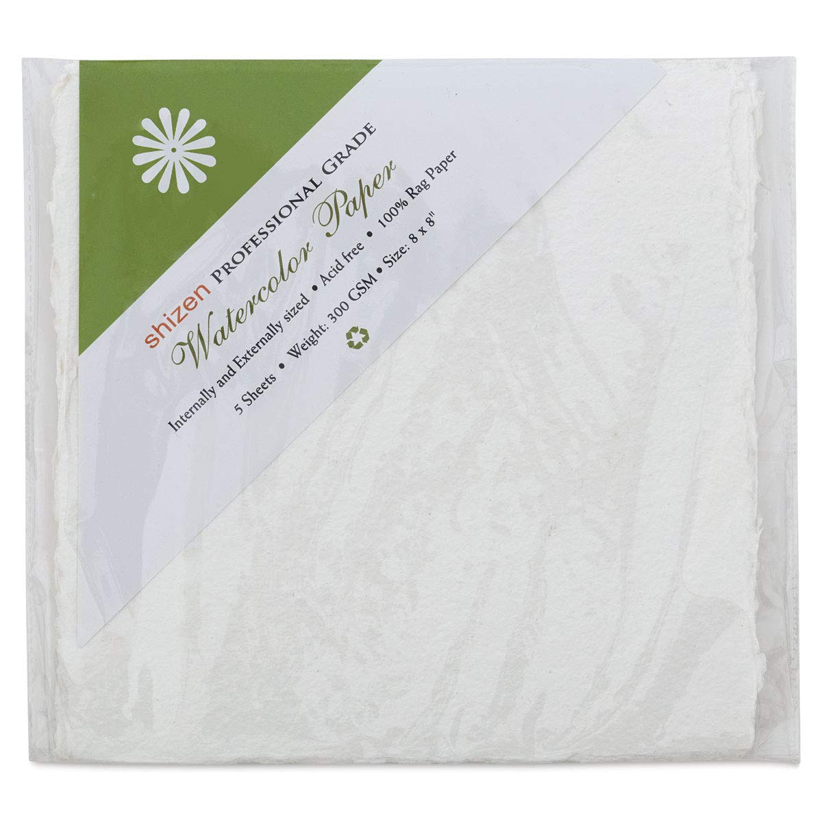 Shizen Design Watercolor Paper RRF12 Packs- Square Sheets Rough 8x8" (5 ...