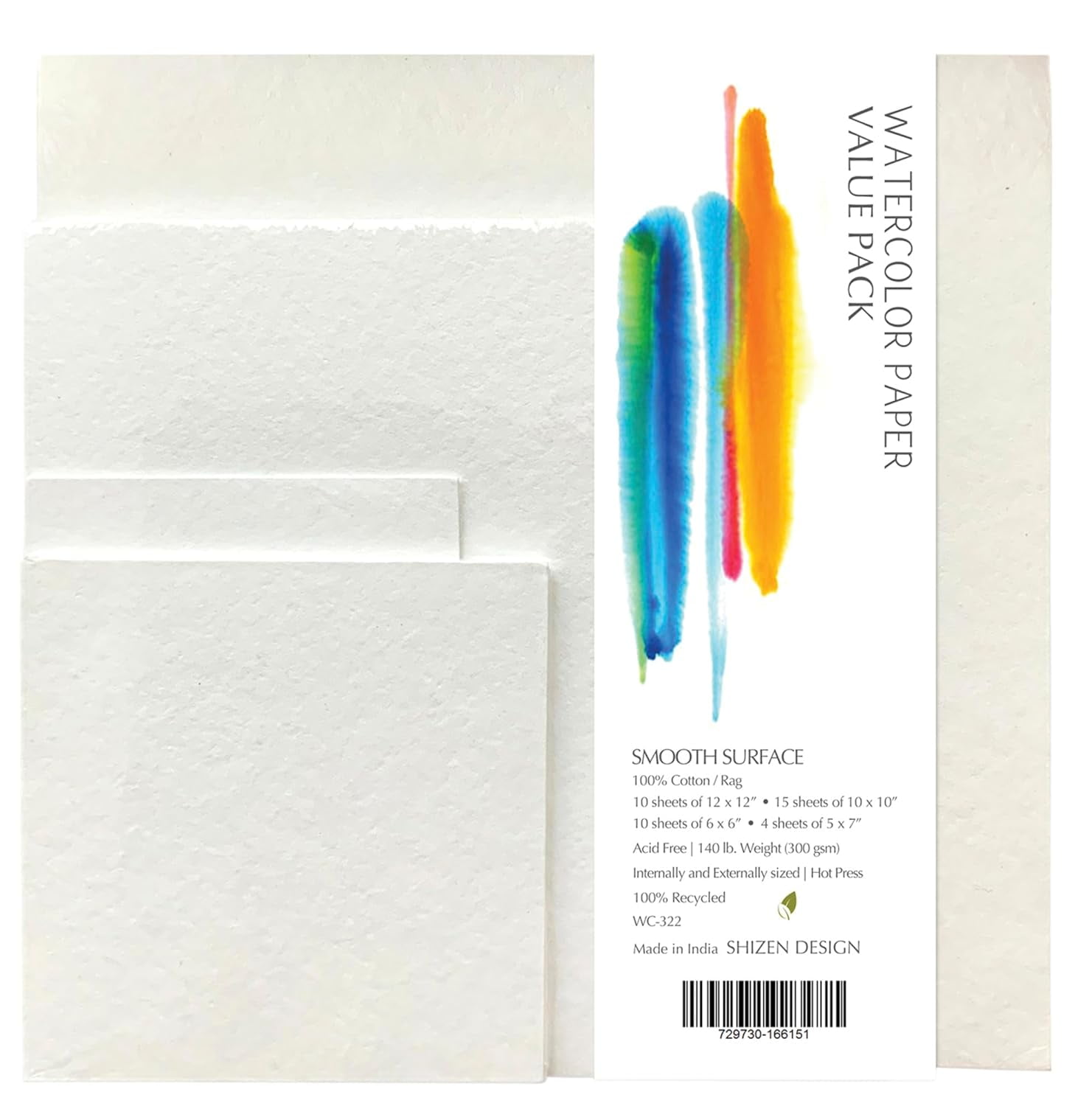 Shizen Design Watercolor Paper Value Pack, 140 lb, 39 Sheets - Walmart.com