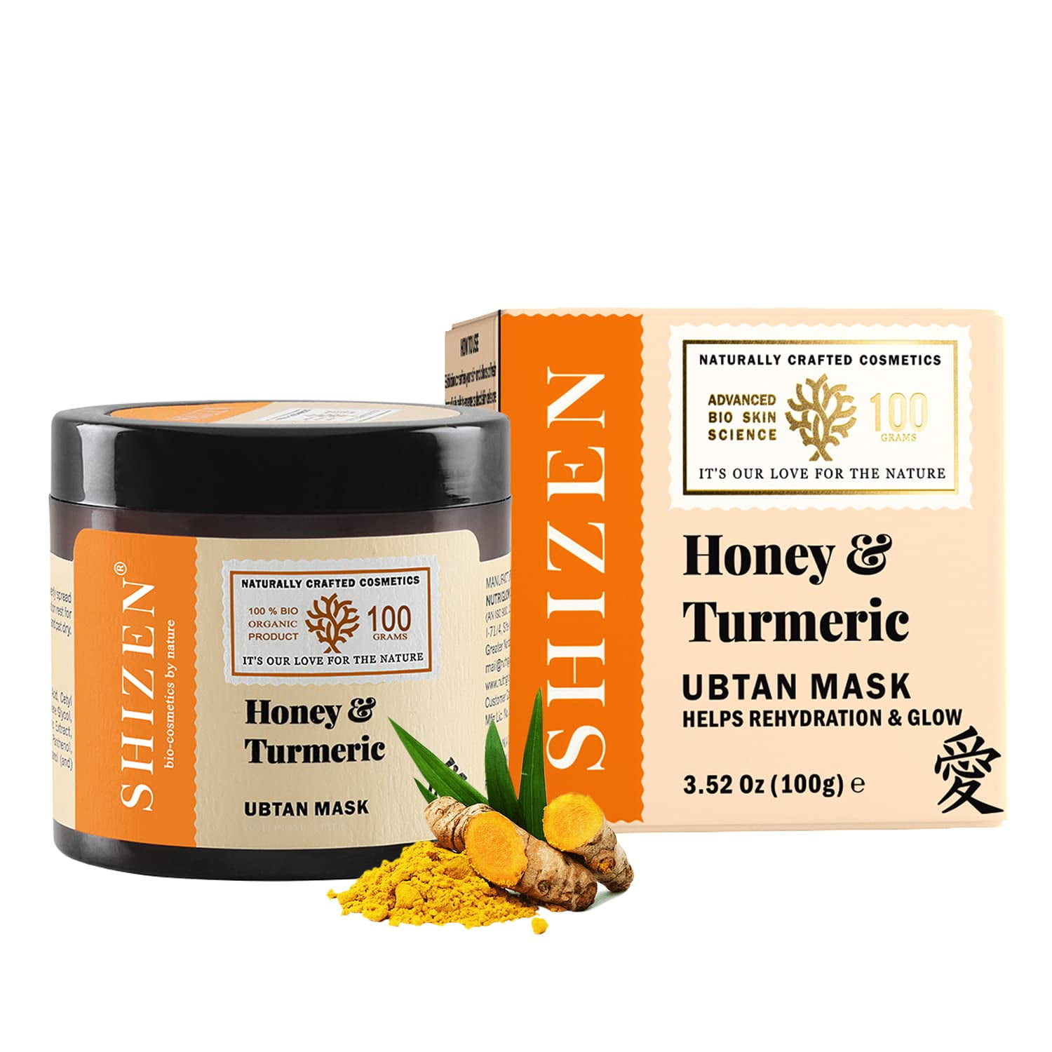 Shizen Honey & Turmeric Ubtan Powder Mask for Sun Burnt, Tanning, 3.39 ...
