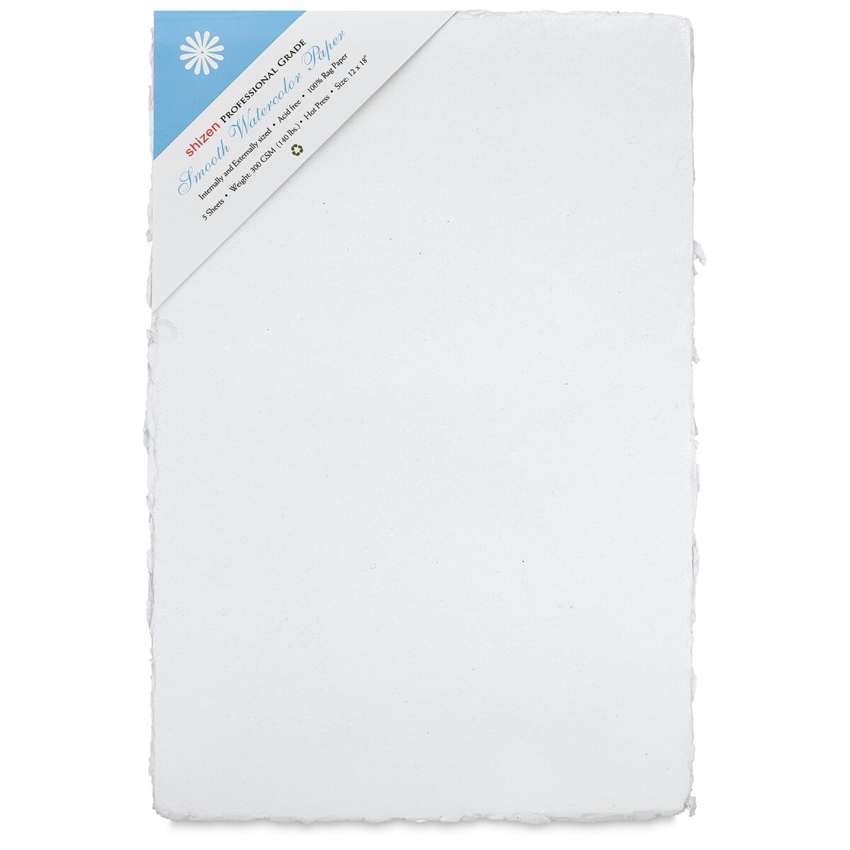 Shizen Professional Watercolor Paper - 12" x 18", Hot Press, Pkg of 5 ...