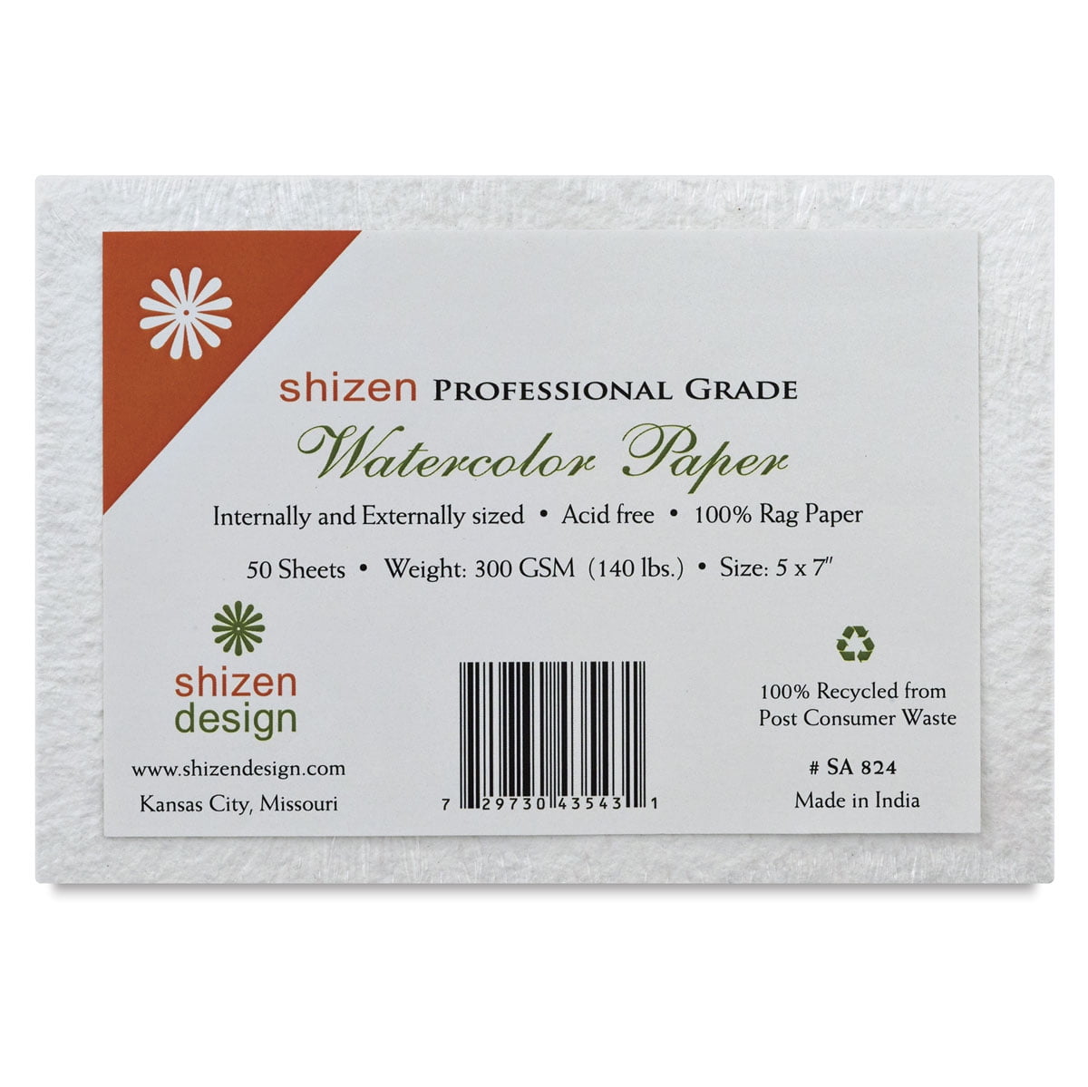 Shizen Professional Watercolor Paper - 5" x 7", Cold Press/Rough, Pkg ...