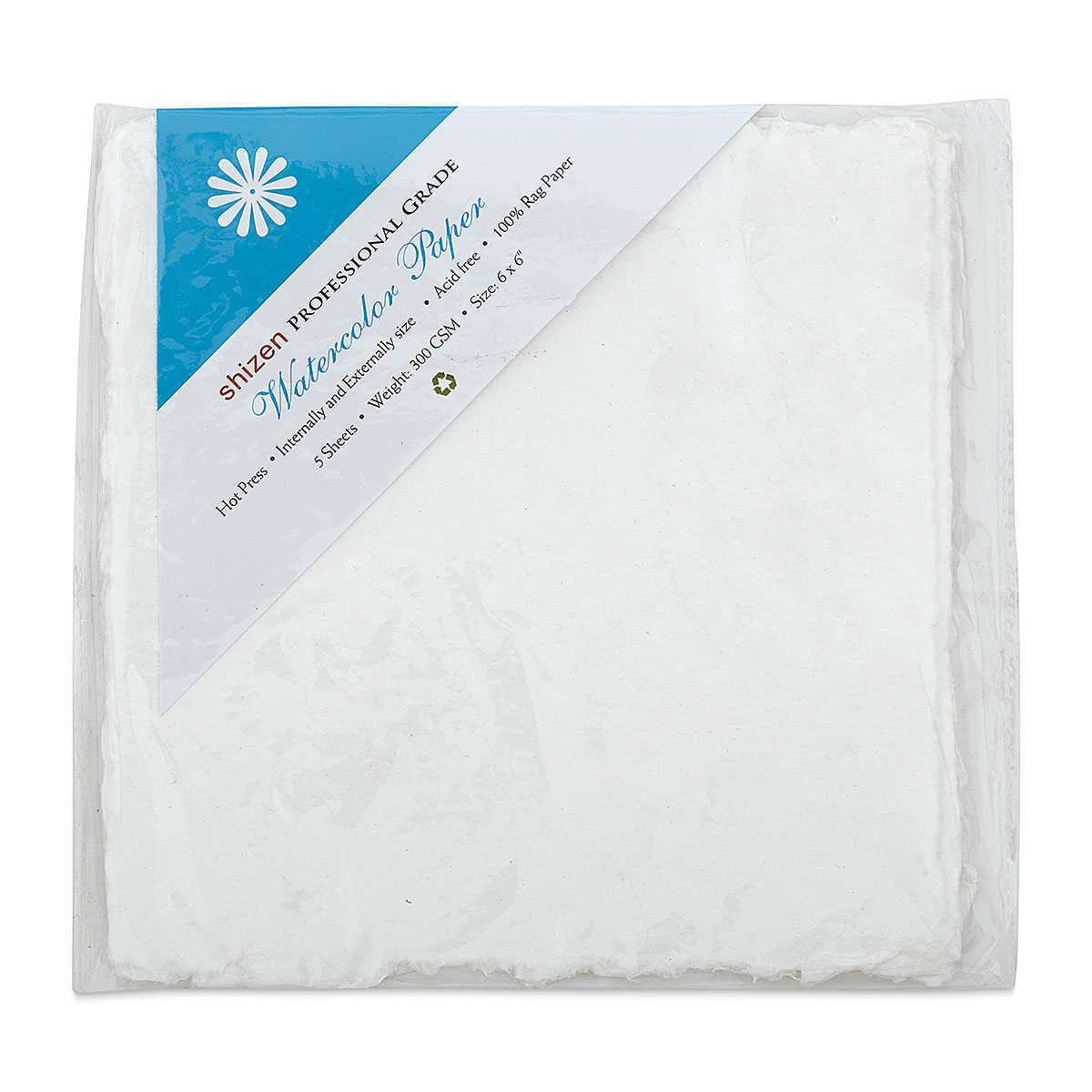 Shizen Professional Watercolor Paper - 6" x 6", Hot Press, Pkg of 5 ...