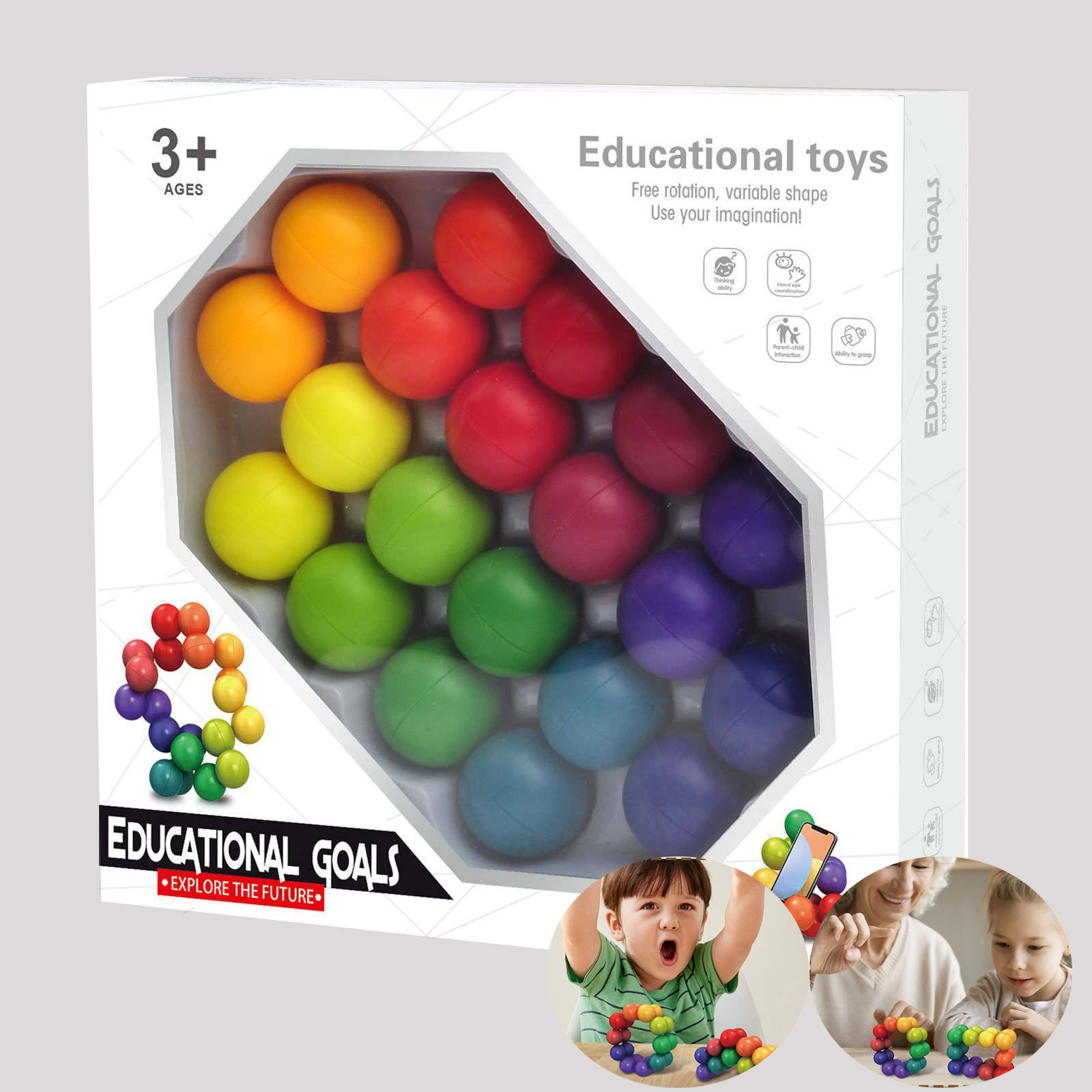 Shkhoas 20 Pcs Montessori Wooden Balls 1.25 Inch Wooden Ball Toys ...