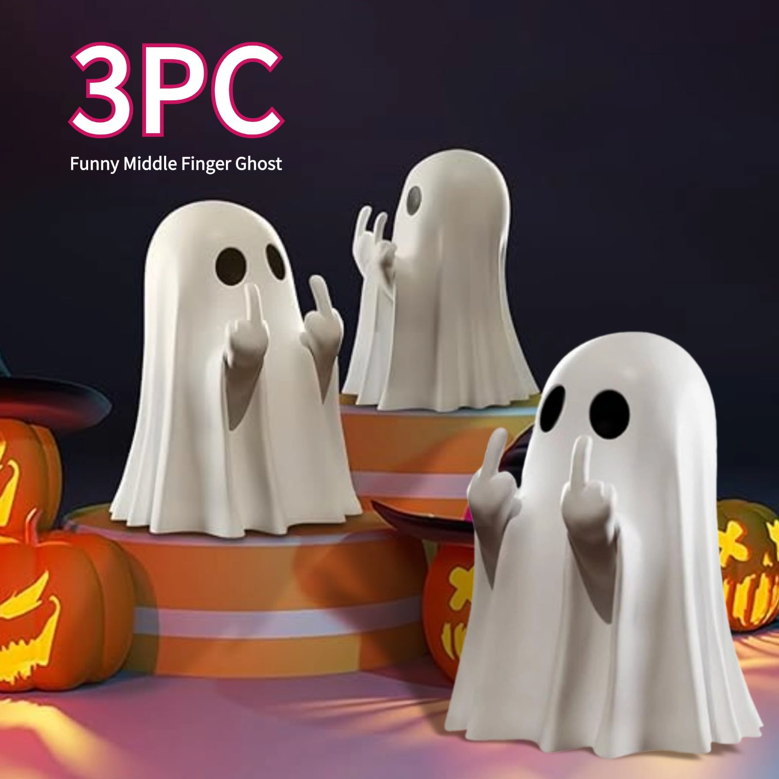 Halloween Decorations Middle Finger Ghost Figurine - 3D Printed ...