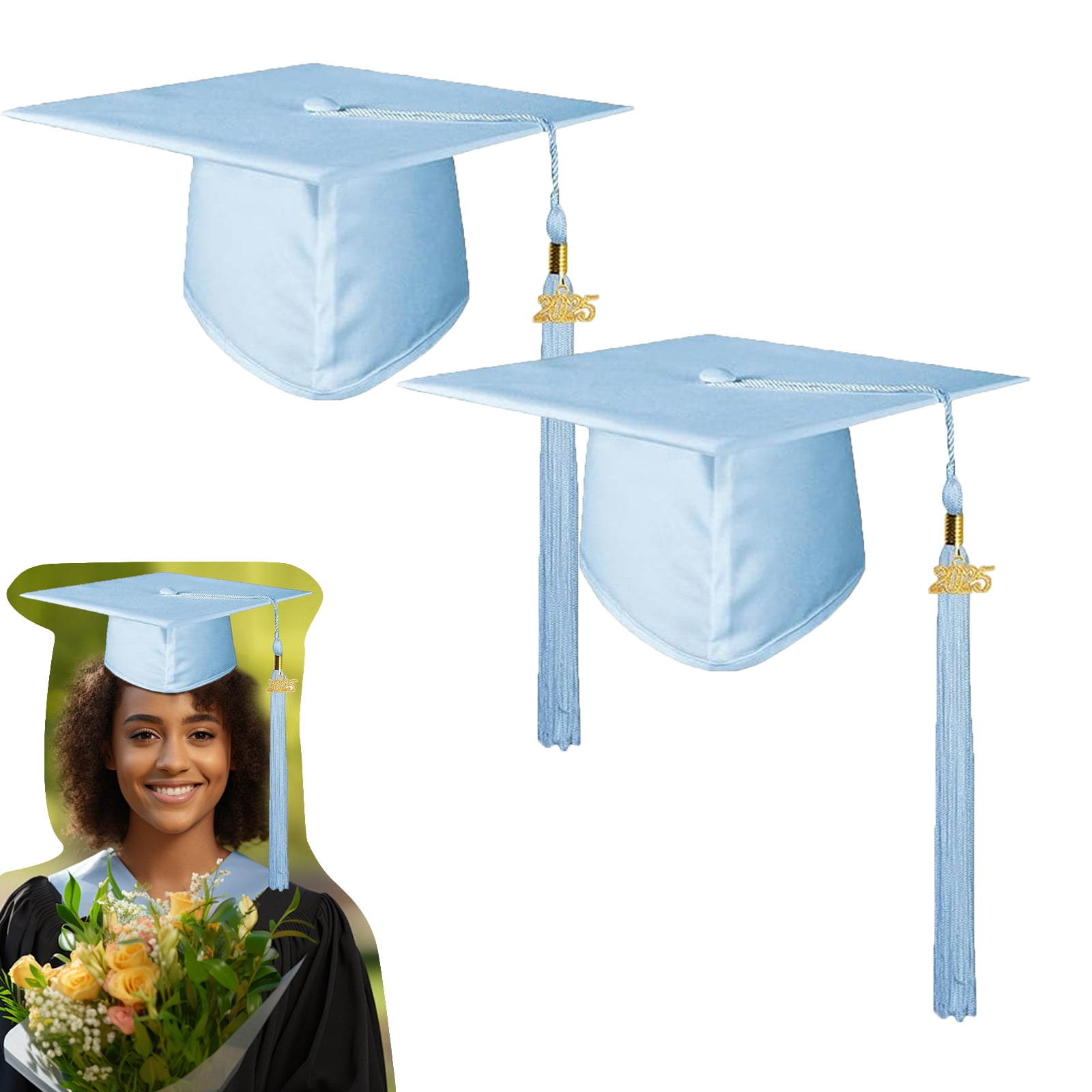 Shkhoas 2PCS Graduation Cap & Tassel Set 2025 Unisex Matte Design High ...