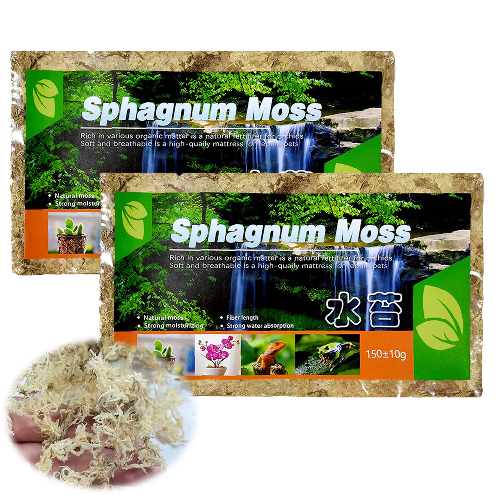 Shkhoas 2pcs Sphagnum Peat Moss for Plants Natural Premium Long Fibered ...