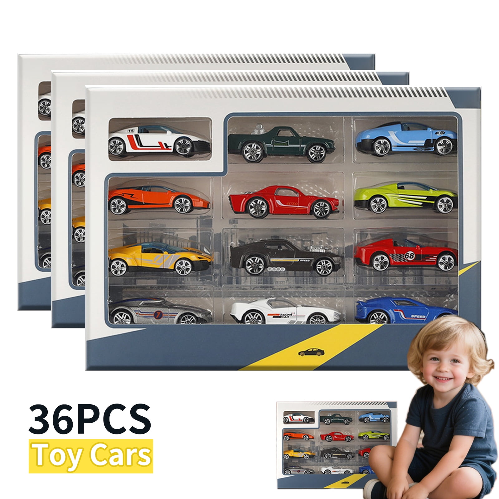 Shkhoas 36pcs Pull Back Toy Cars Mini Die-Cast Race Cars Vehicles Bulk ...