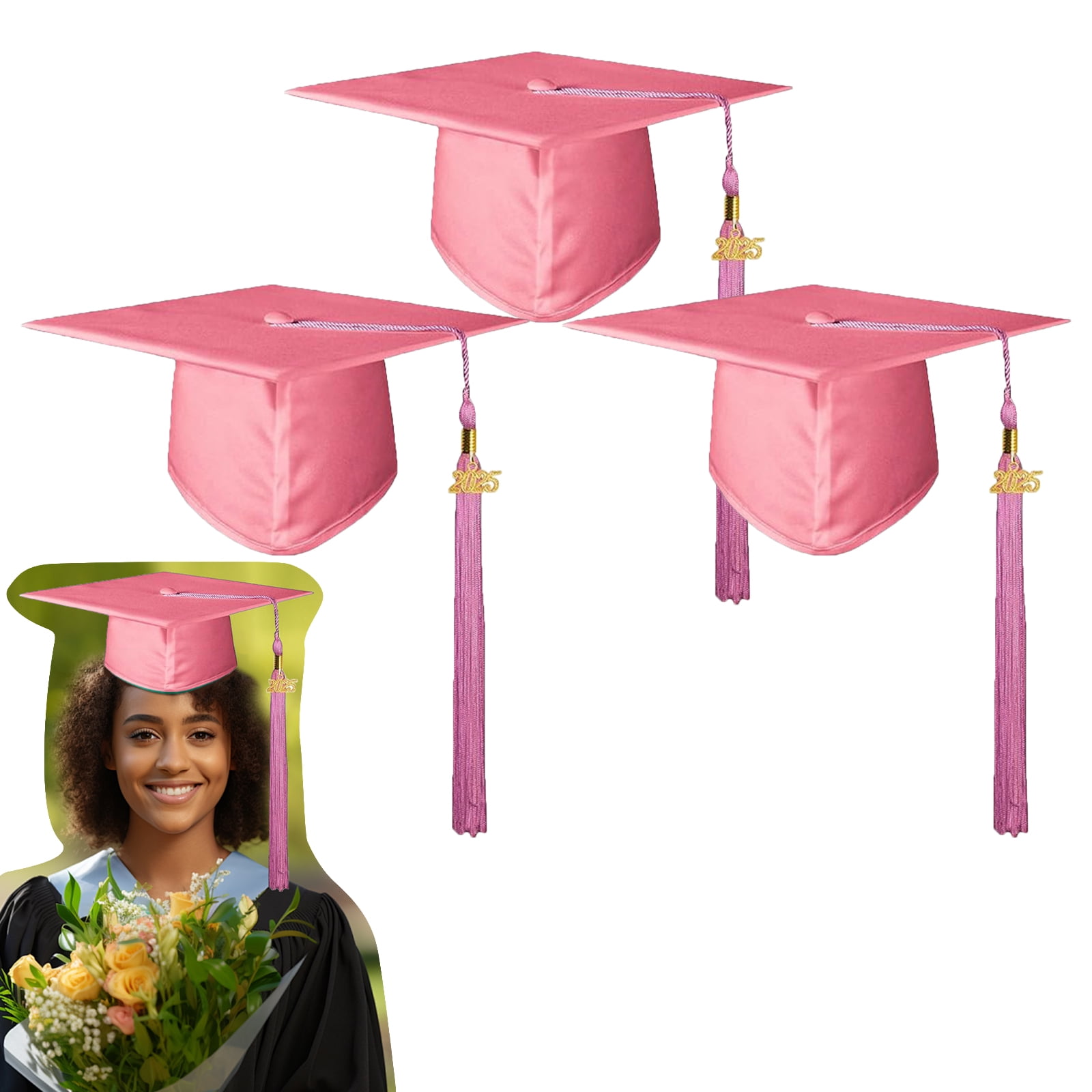 Shkhoas 3PCS Graduation Cap & Tassel Set 2025 Unisex Matte Design High ...