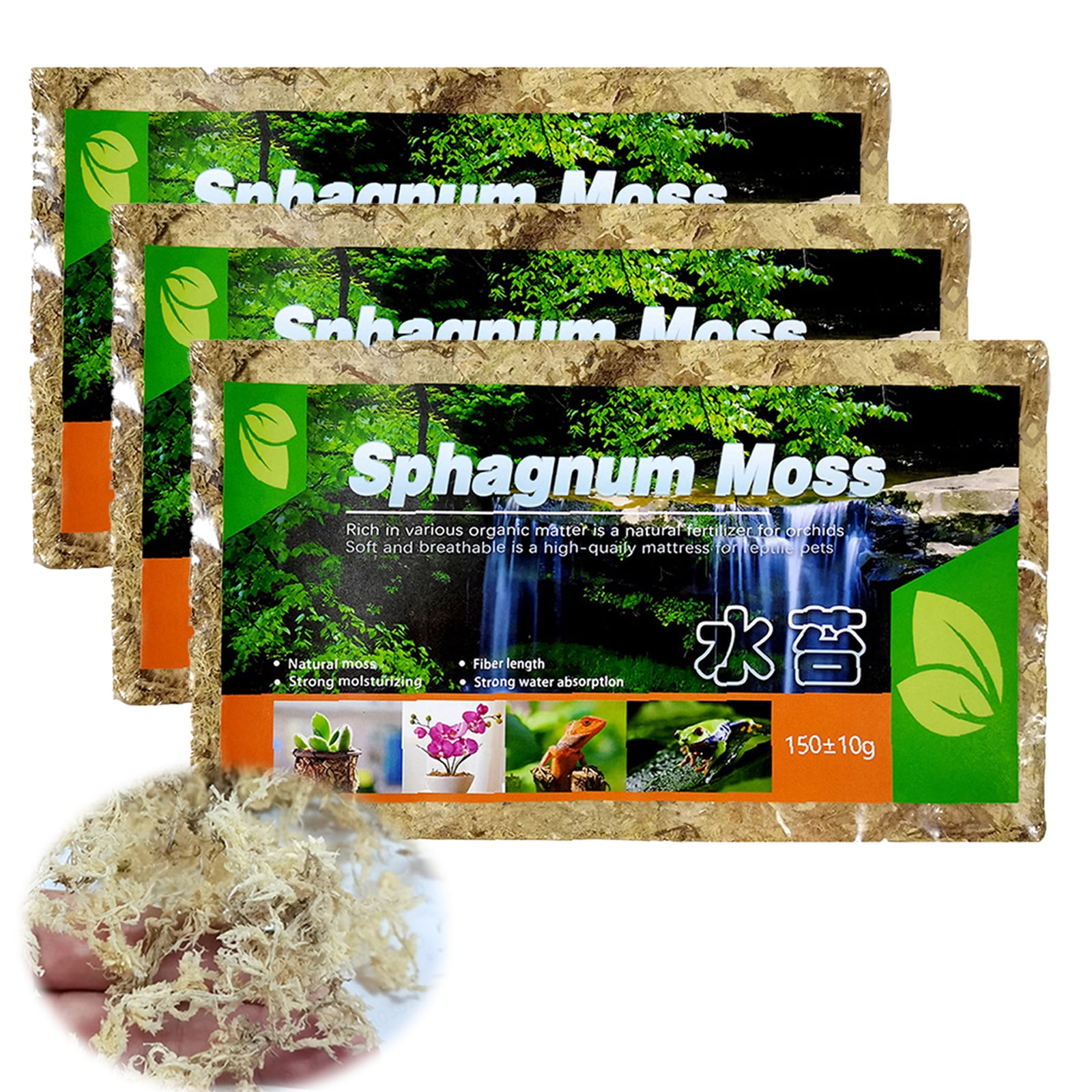 Shkhoas 3pcs Premium Dried Sphagnum Moss Natural Long Fiber Orchid ...