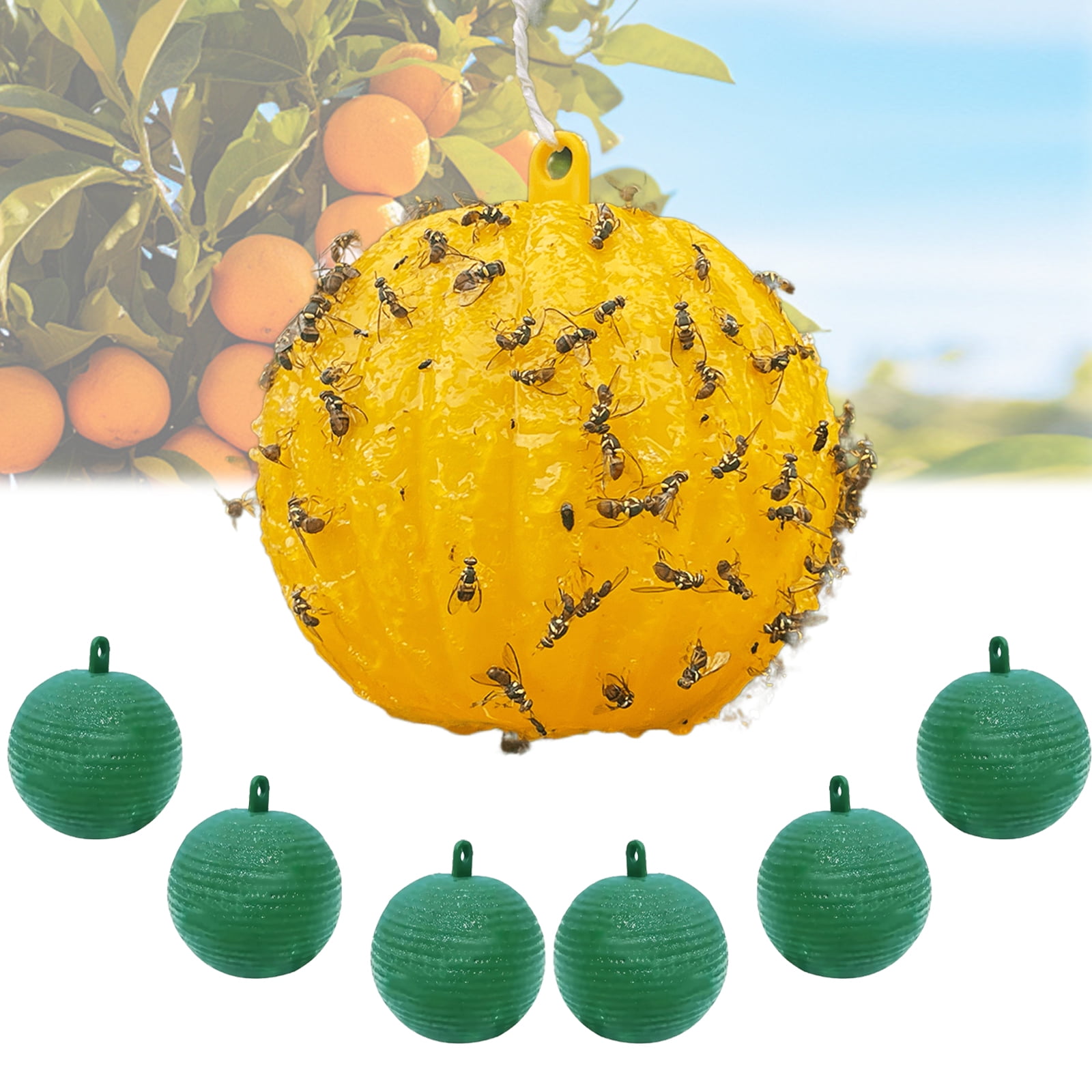 Shkhoas 6PCS Sticky Glue Fly Trap Balls for Indoor & Outdoor Use ...