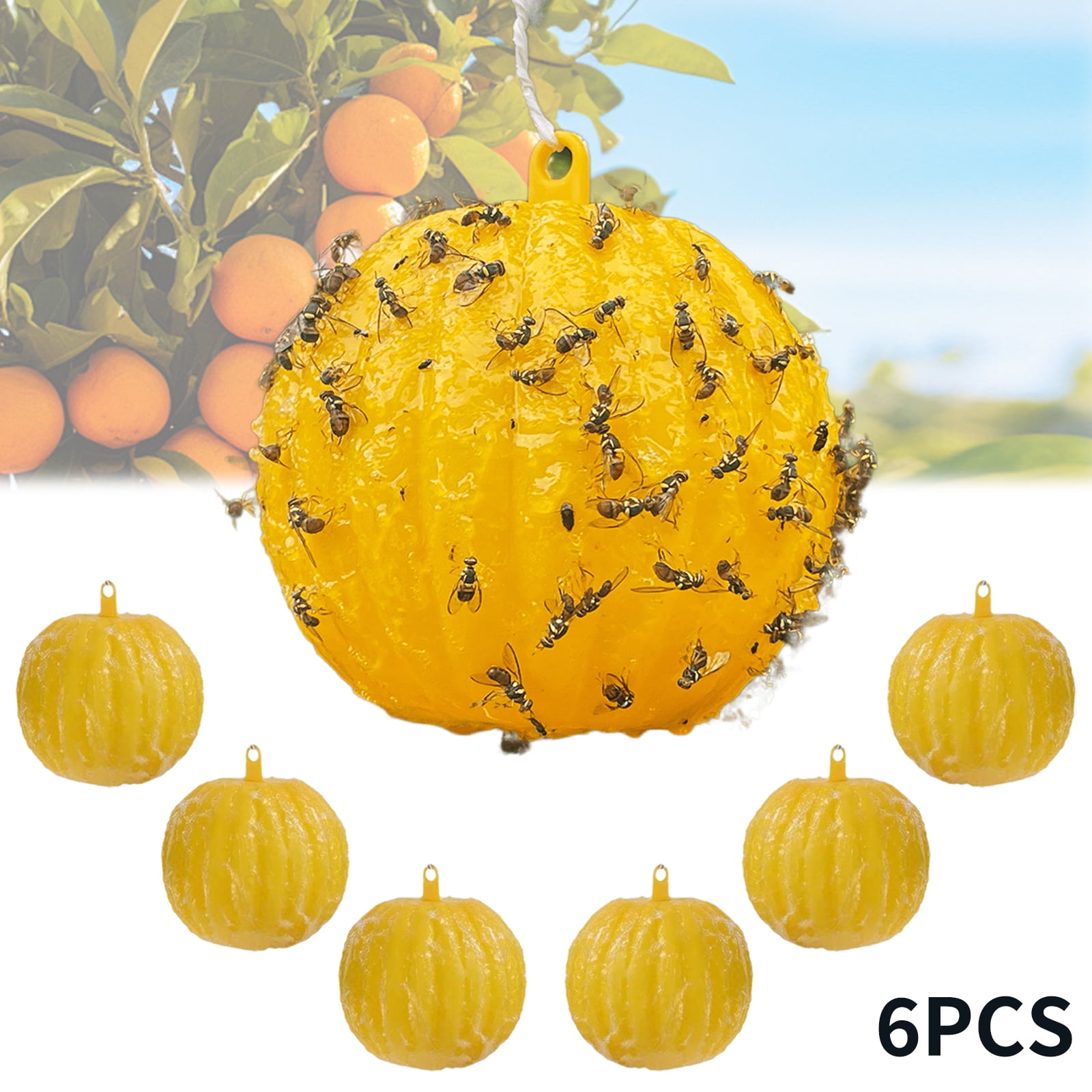 Shkhoas 6PCS Hanging Sticky Fly Trap Balls for Indoor and Outdoor ...