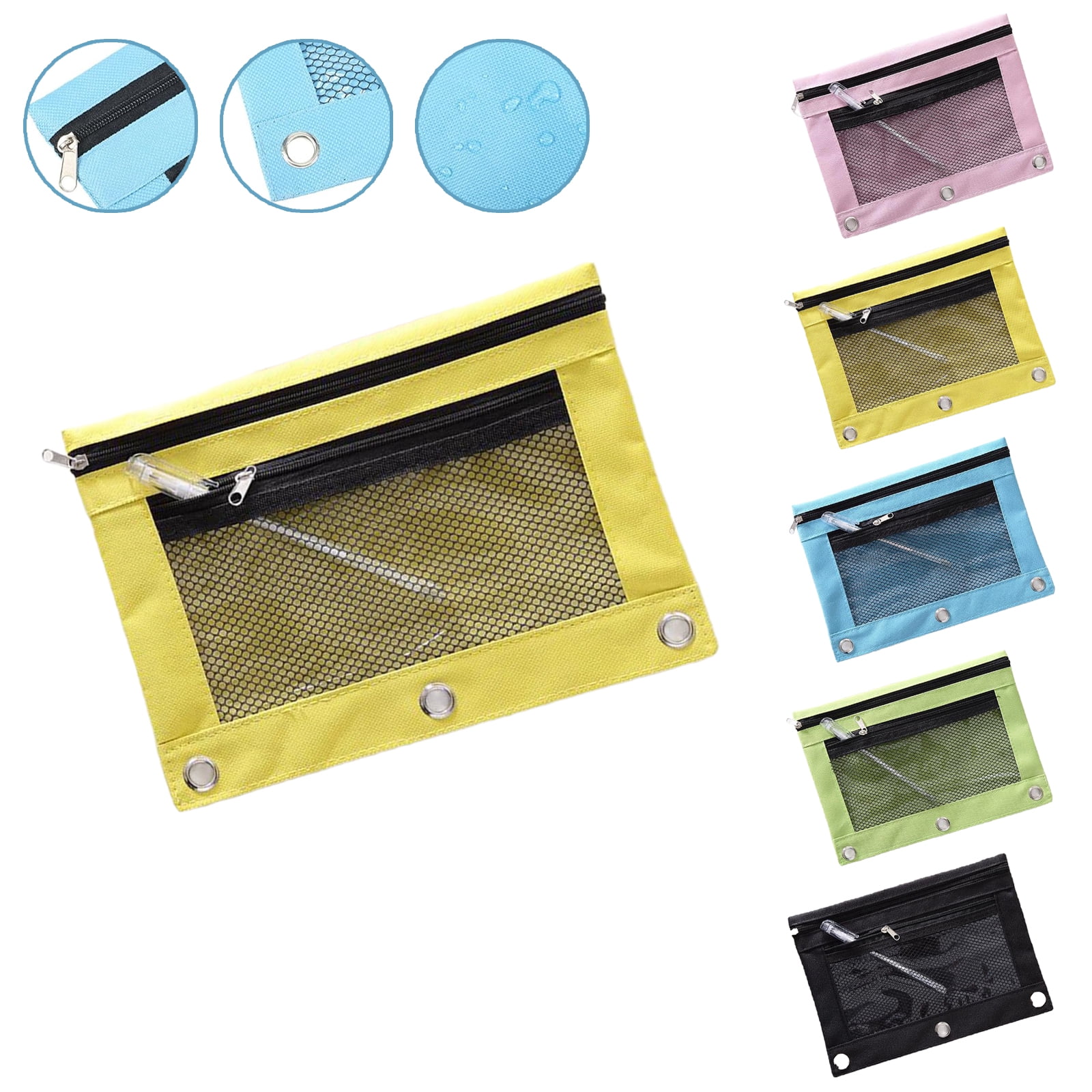 Shkhoas Binder Pencil Pouchs Zippered Pencil P9ouch Double Pocket ...